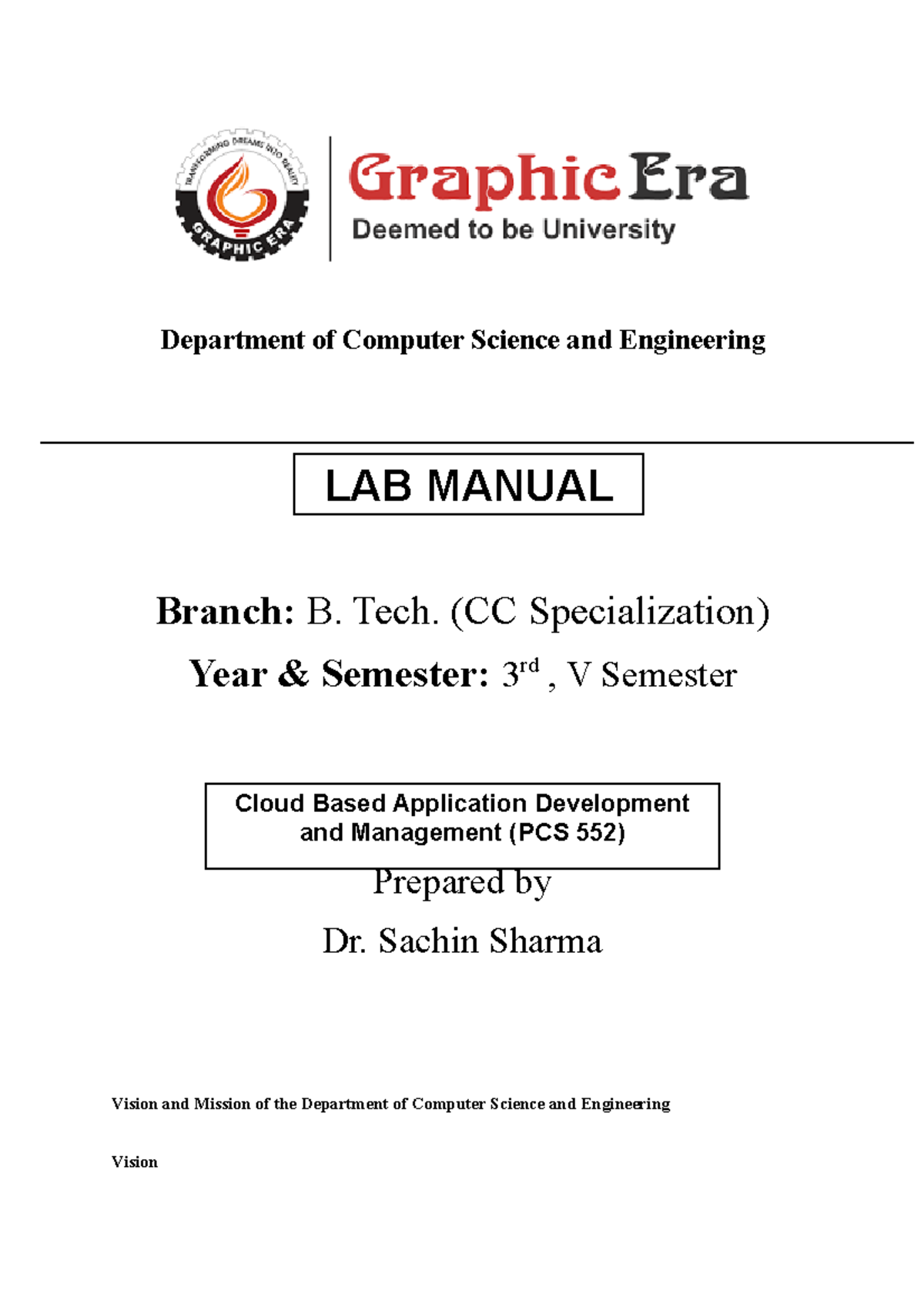 PCS 552 Lab Manual cyber security about security and allang it’s solution - Department of ...