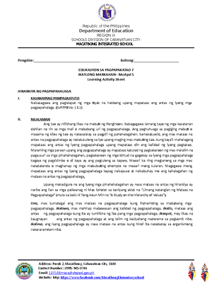 Filipino Phil-IRI action plan - Republika ng Pilipinas Kagawaran ng Edukasyon Rehiyon XIII ...