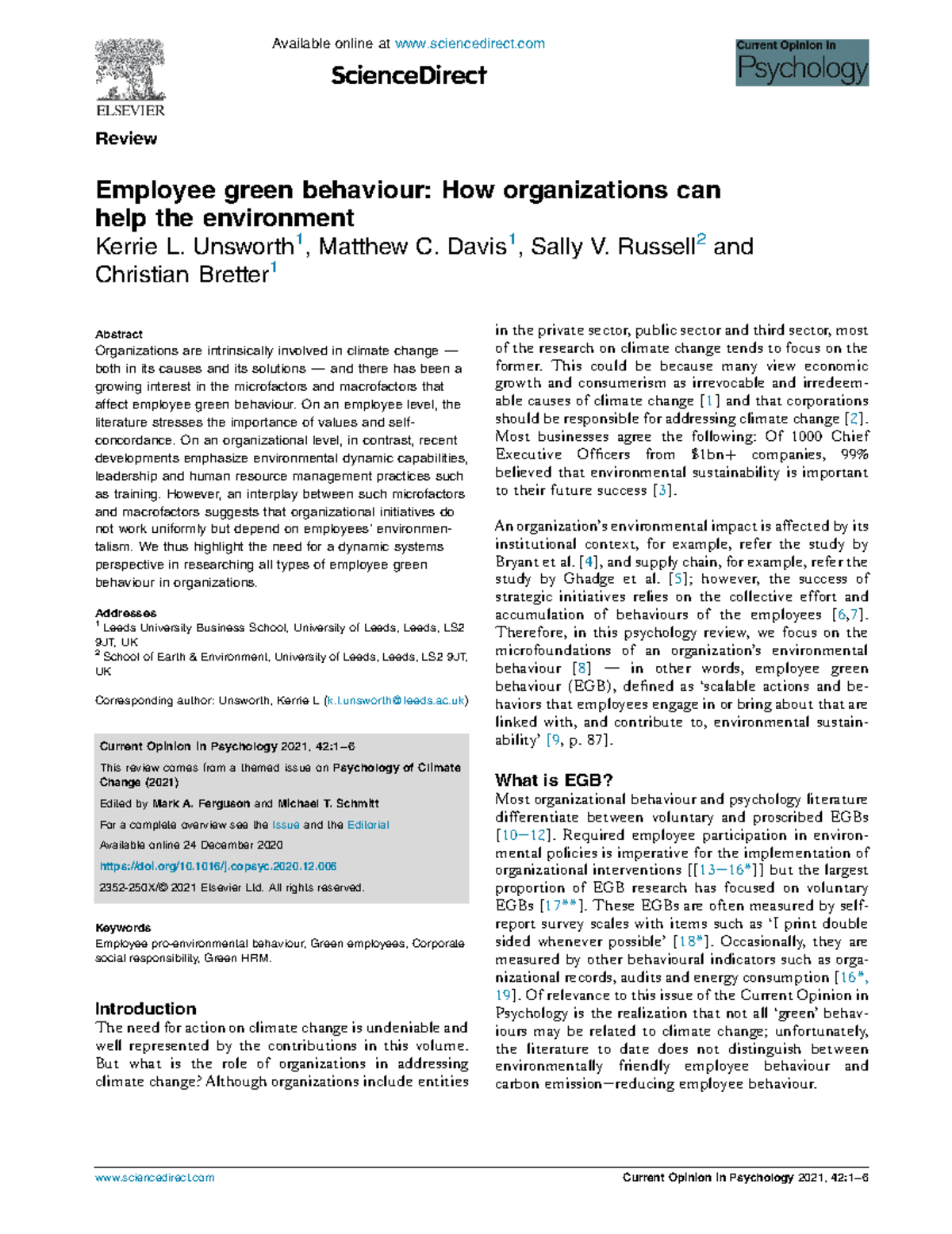 Employee green behaviour- How organizations can help the environment ...