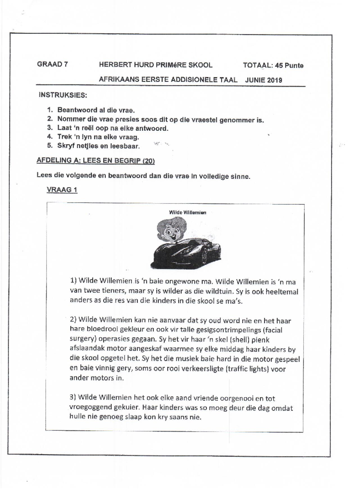 Gr 7 afrikaans June 2019 - GRAAD 7 HERBERT HURD PRIMéRE SKOOL TOTAAL ...