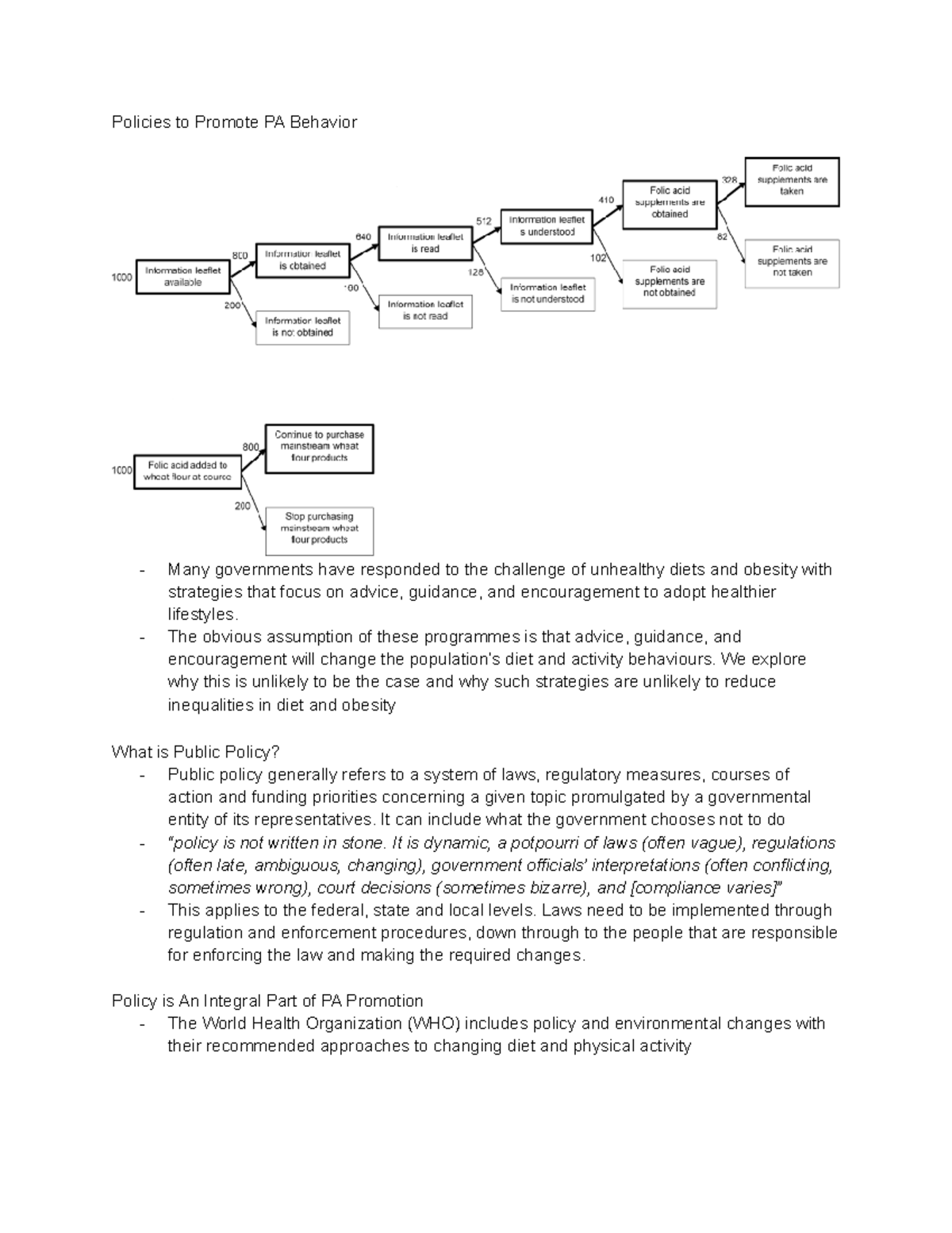 BHAN 435 - Policies to Promote PA Behavior - Policies to Promote PA ...
