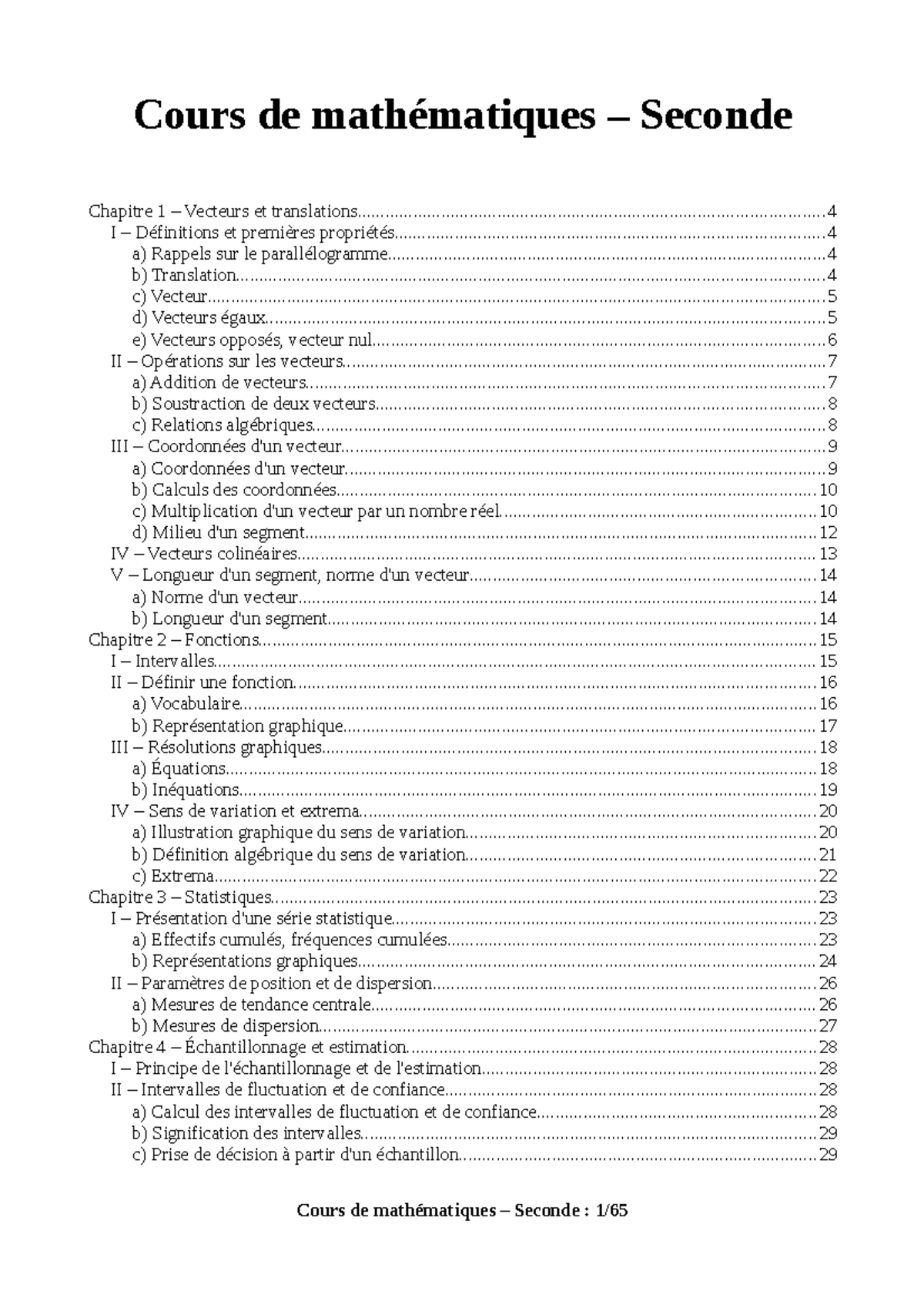 Cours 2de MATHS - Cours de mathématiques – Seconde Chapitre 1 ...
