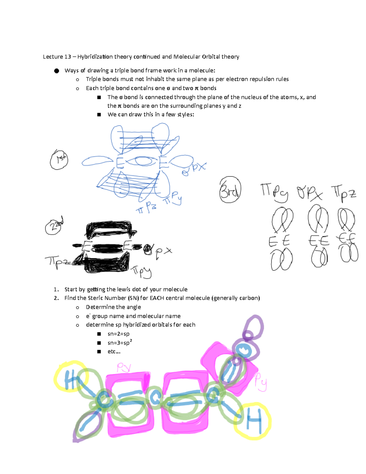 Lecture 13 - Note - Lecture 13 – Hybridization theory continued and ...