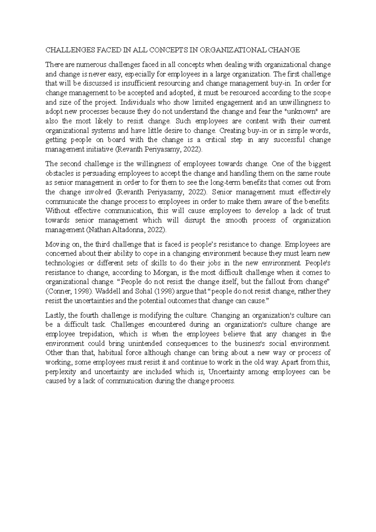 Adm201 assignment challenges (1 - CHALLENGES FACED IN ALL CONCEPTS IN ...