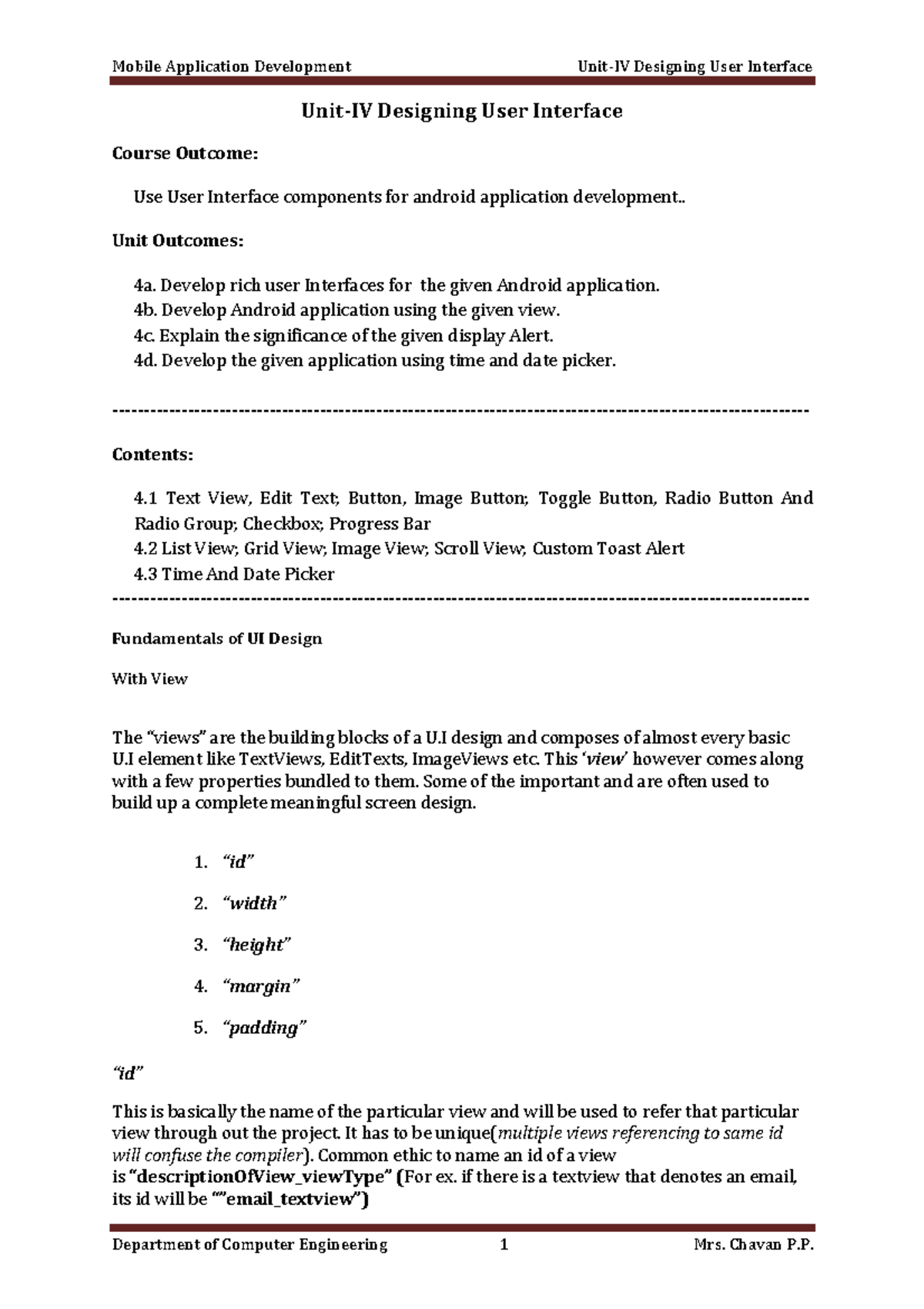 Unit-4-designing-user-interface - Unit-IV Designing User Interface ...