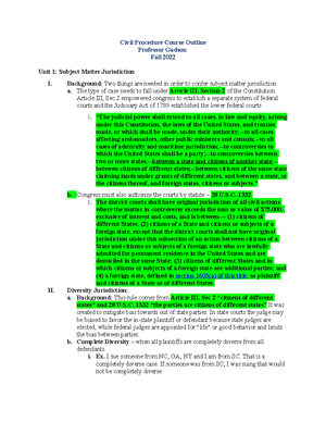 CIV PRO Rules Chart - Fed. Rule of Civ. Pro. Info Case it Applies To ...