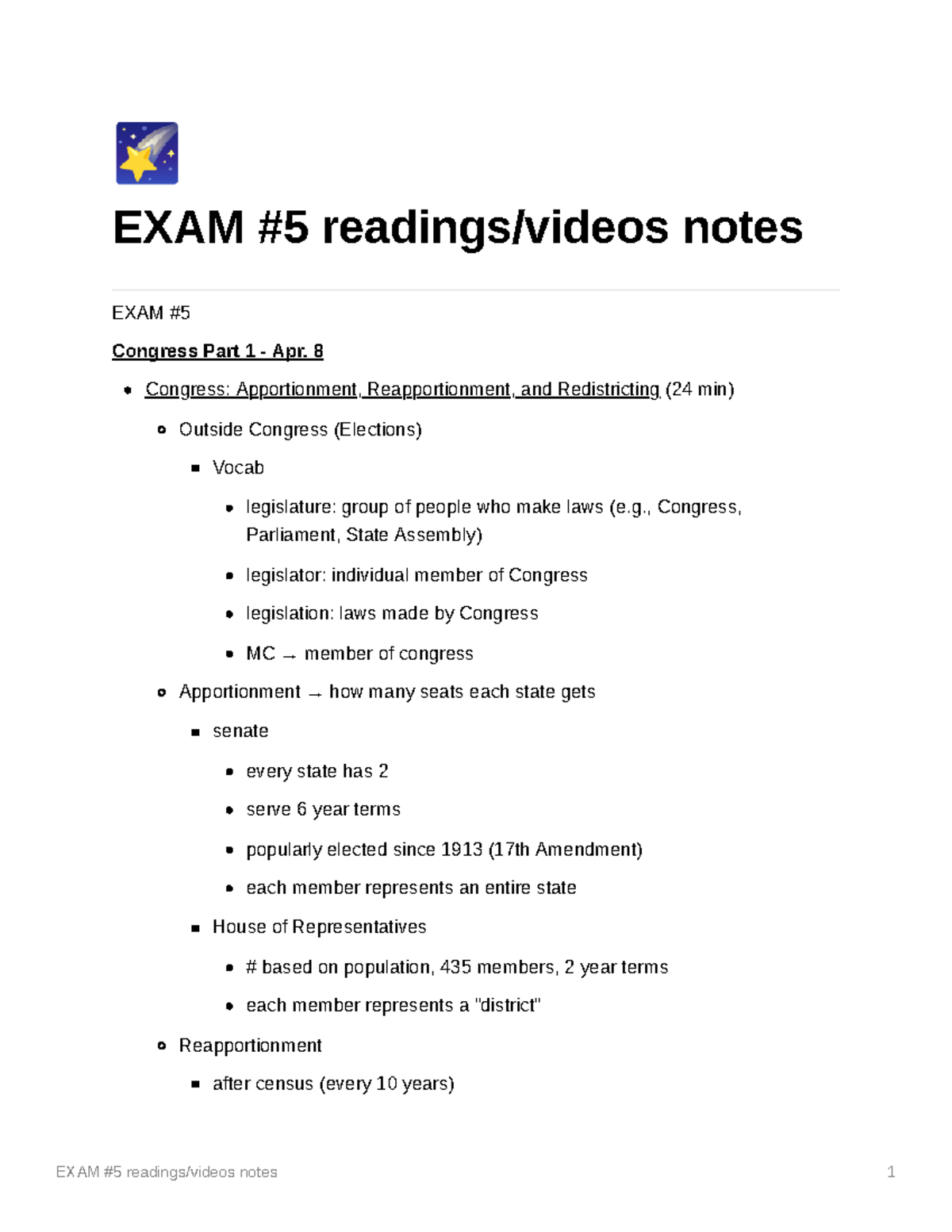 EXAM 5 readingsvideos notes - EXAM #5 readings/videos notes EXAM ...