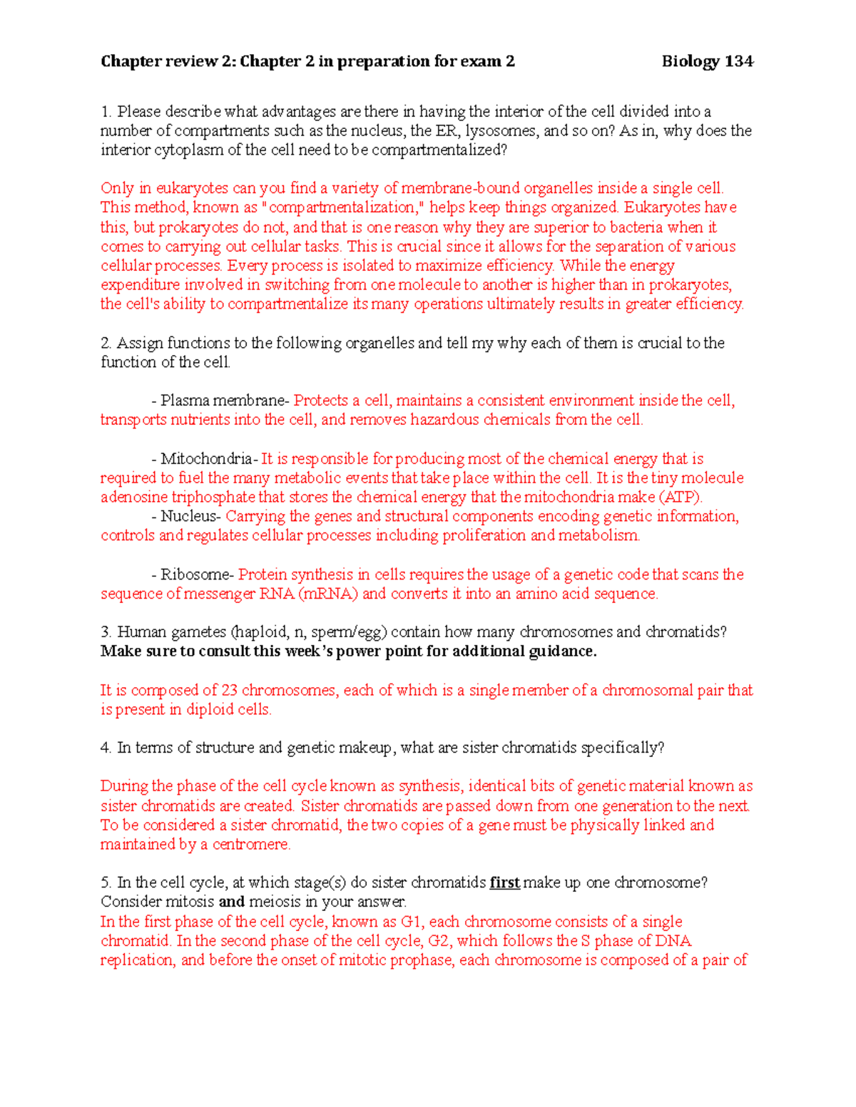 Chapter 2 Review - Chapter review 2: Chapter 2 in preparation for exam ...