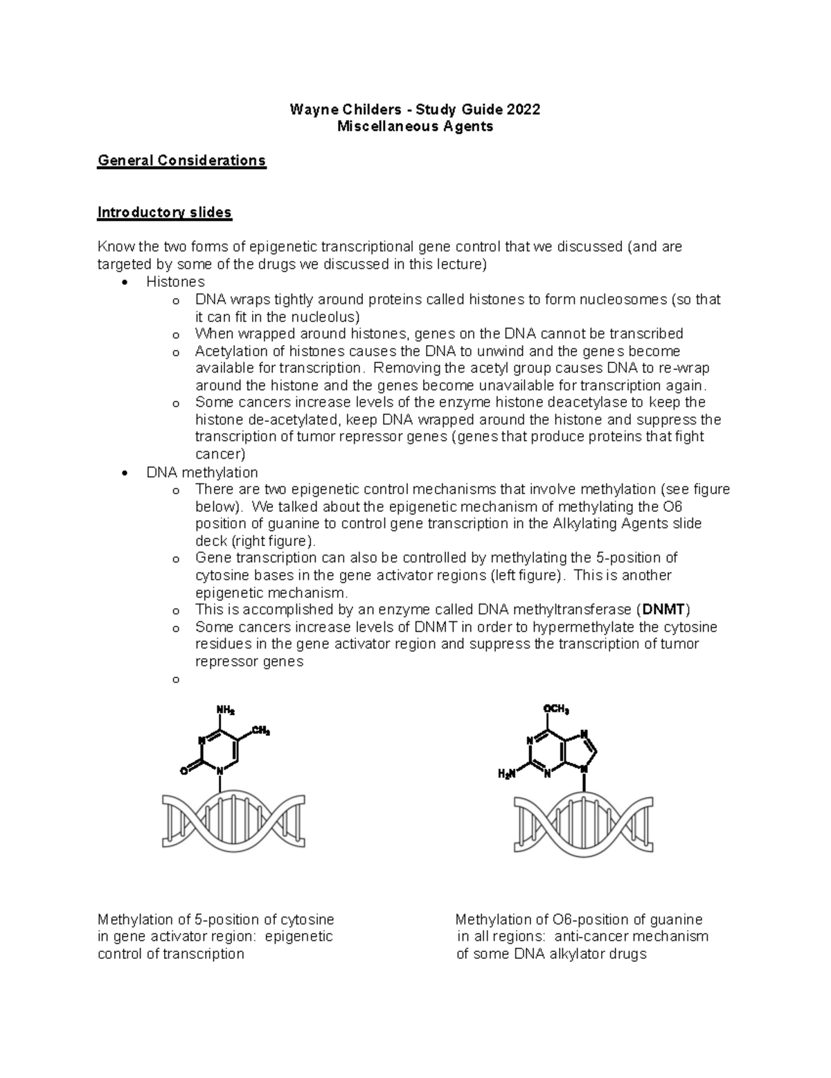 E3 14 Miscellaneous Anti-cancer agents study guide - Wayne Childers ...
