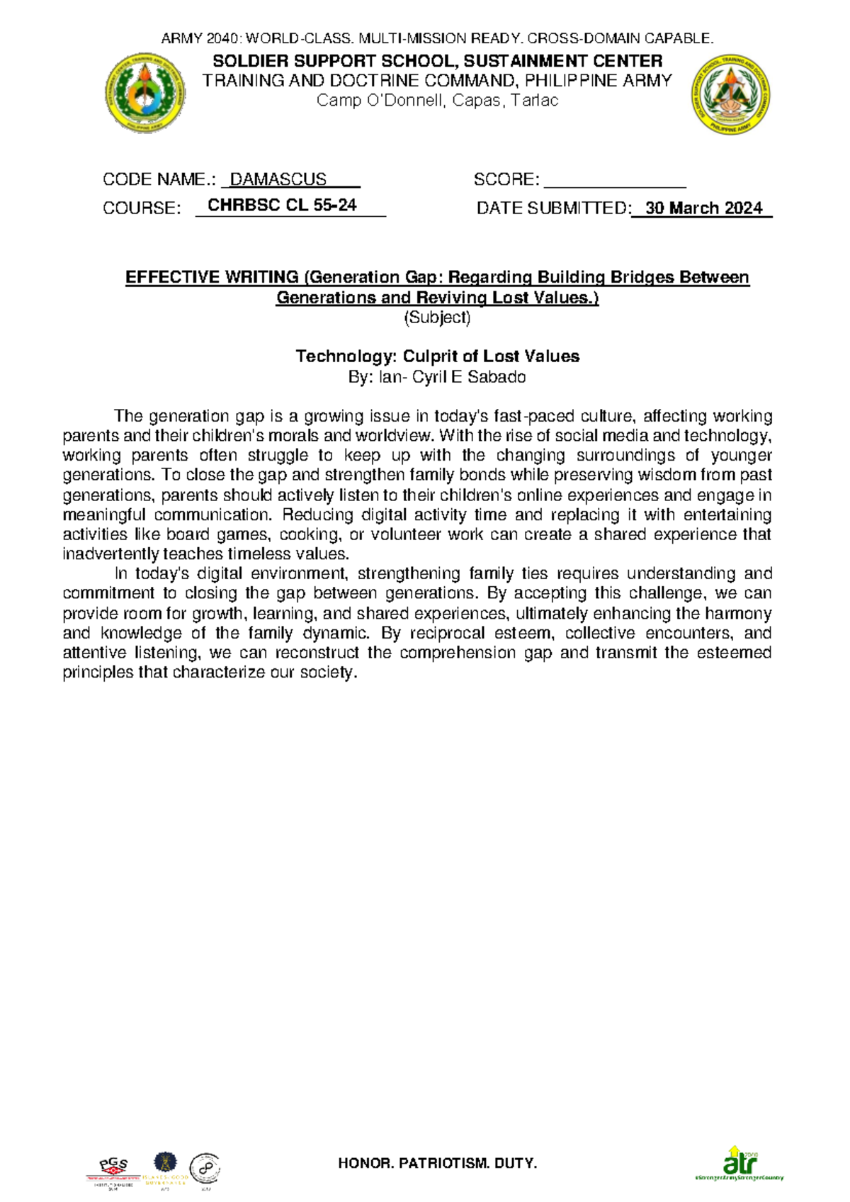 effective writting Article - ARMY 2040: WORLD-CLASS. MULTI-MISSION ...