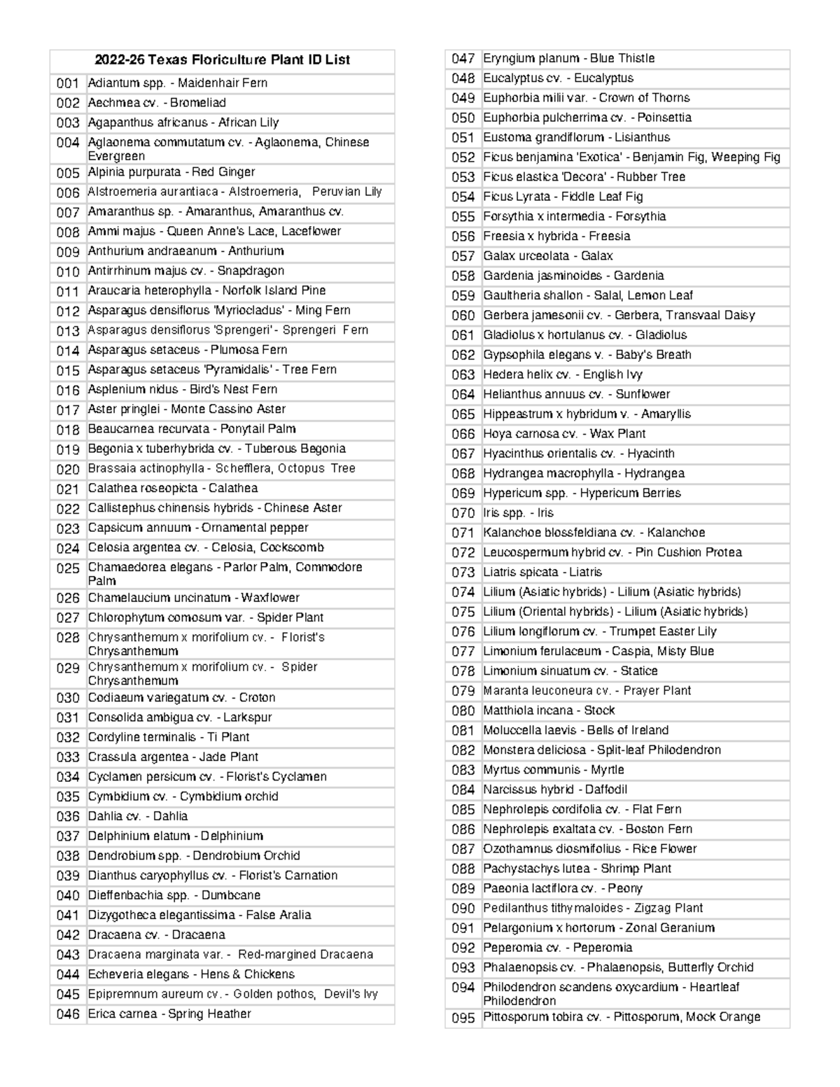 Floriculture 2022-26-2 - 2022-26 Texas Floriculture Plant ID List 001 ...