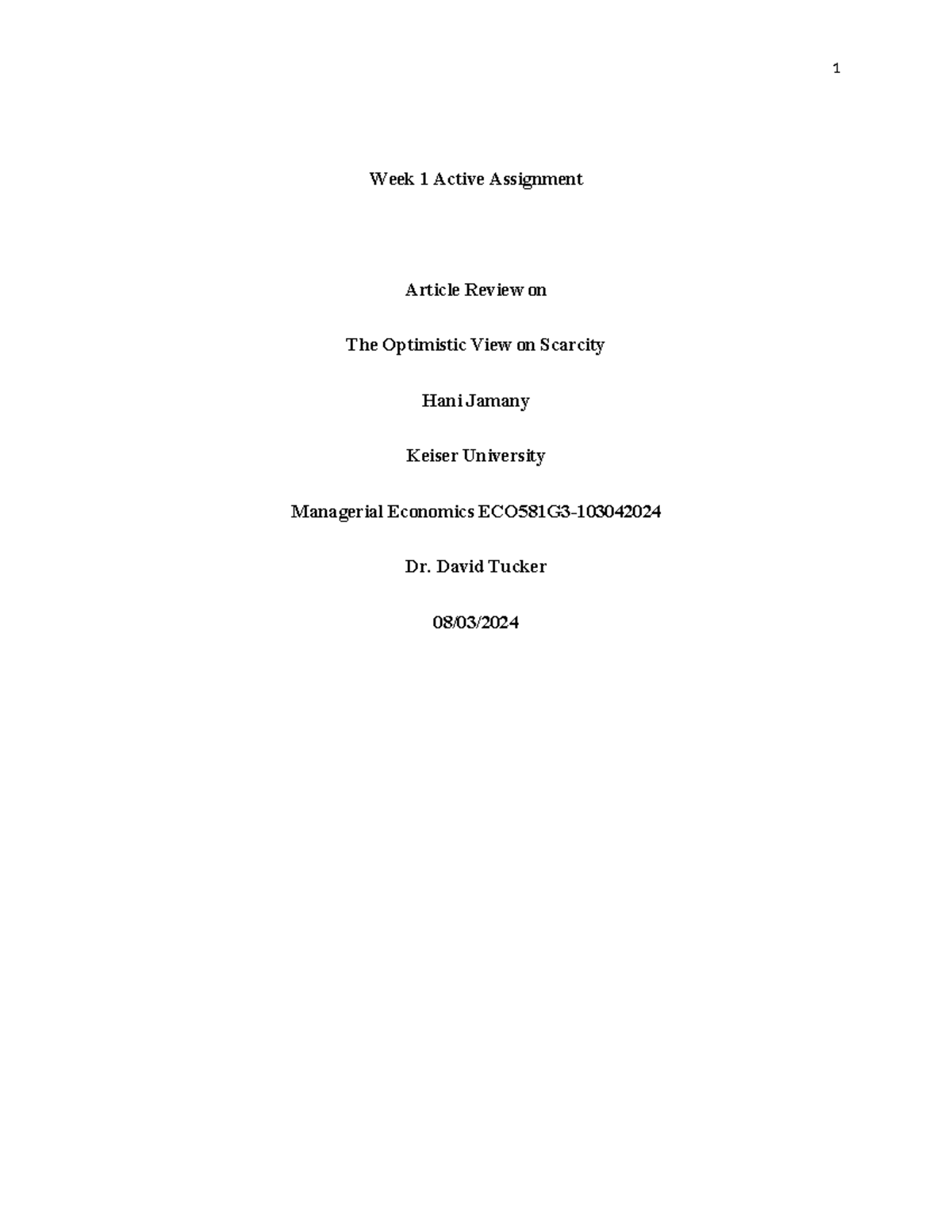 Week 1 Active Assignment - Week 1 Active Assignment Article Review on ...