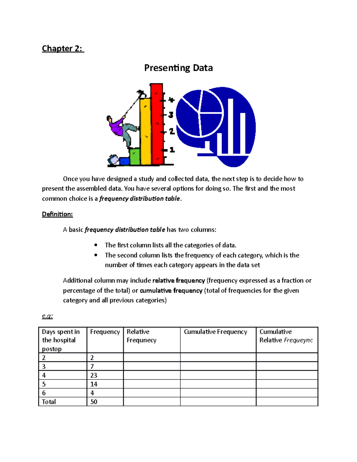 Week 1 Notes Chapter 2 - intro to stats - Chapter 2: Presenting Data ...