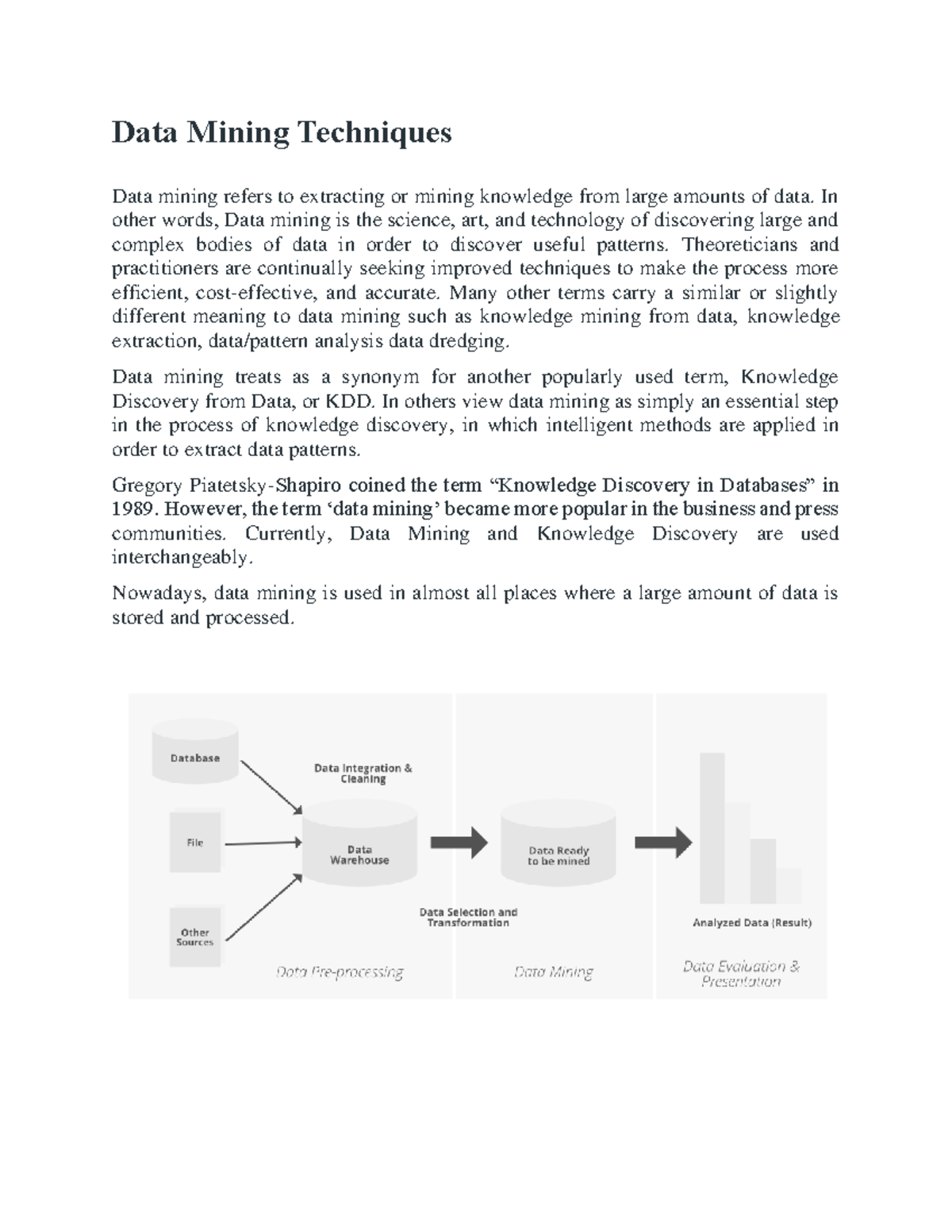 2data Mining Techniques Data Mining Techniques Data Mining Refers To