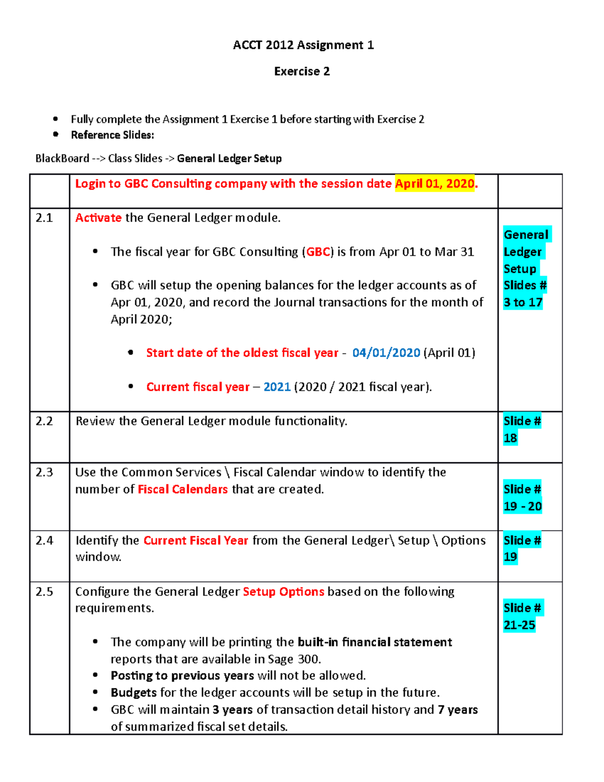 Assignment 1 Exercise 2 Of 8 Acct 2012 Assignment 1 Exercise 2 Fully Complete The Assignment 1