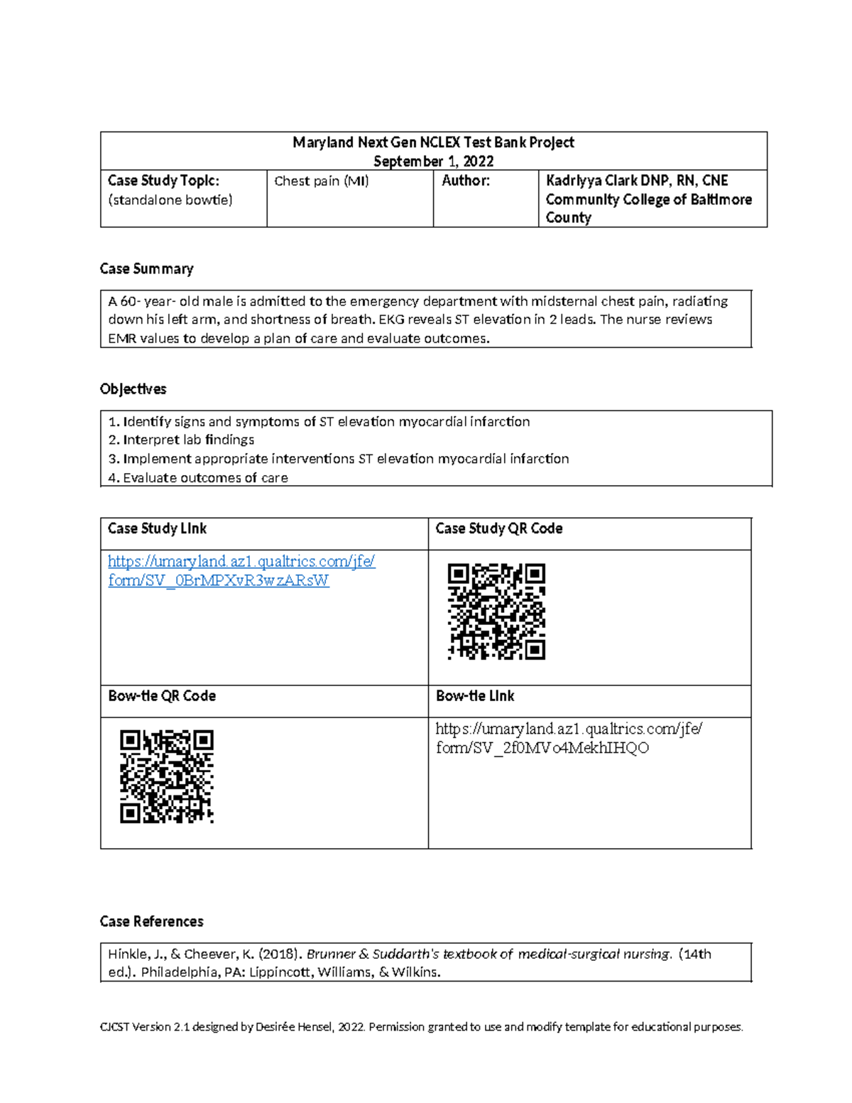 Cardiac case study - Maryland Next Gen NCLEX Test Bank Project ...