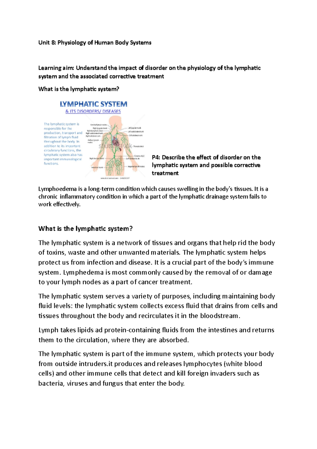 Unit 8 lecture notes - Unit 8: Physiology of Human Body Systems ...
