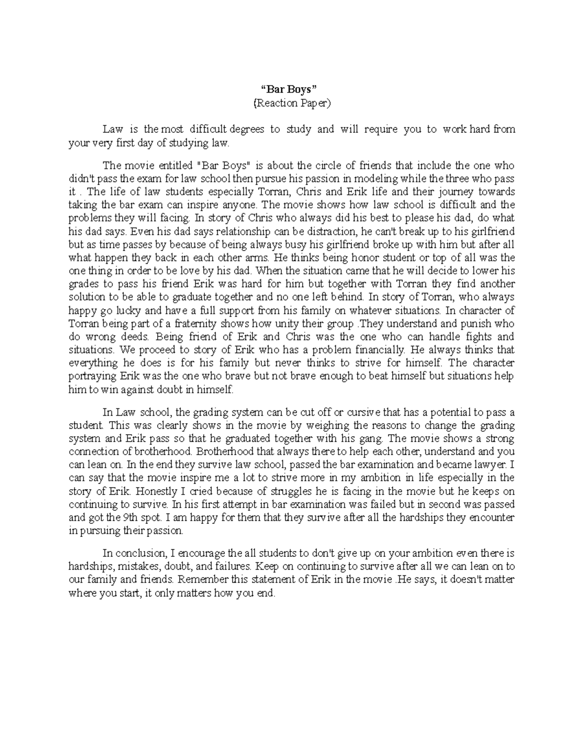 Bar Boys reaction Paper Bar Boys Reaction Paper Law Is The Most bar-boys-reaction-paper-bar-boys-reaction-paper-law-is-the-most