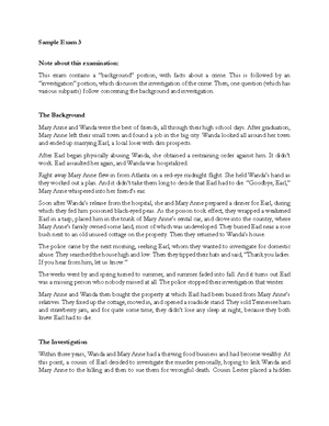 Sample Exam 1 - Practice essay - Sample Exam 1 Instructions These are ...