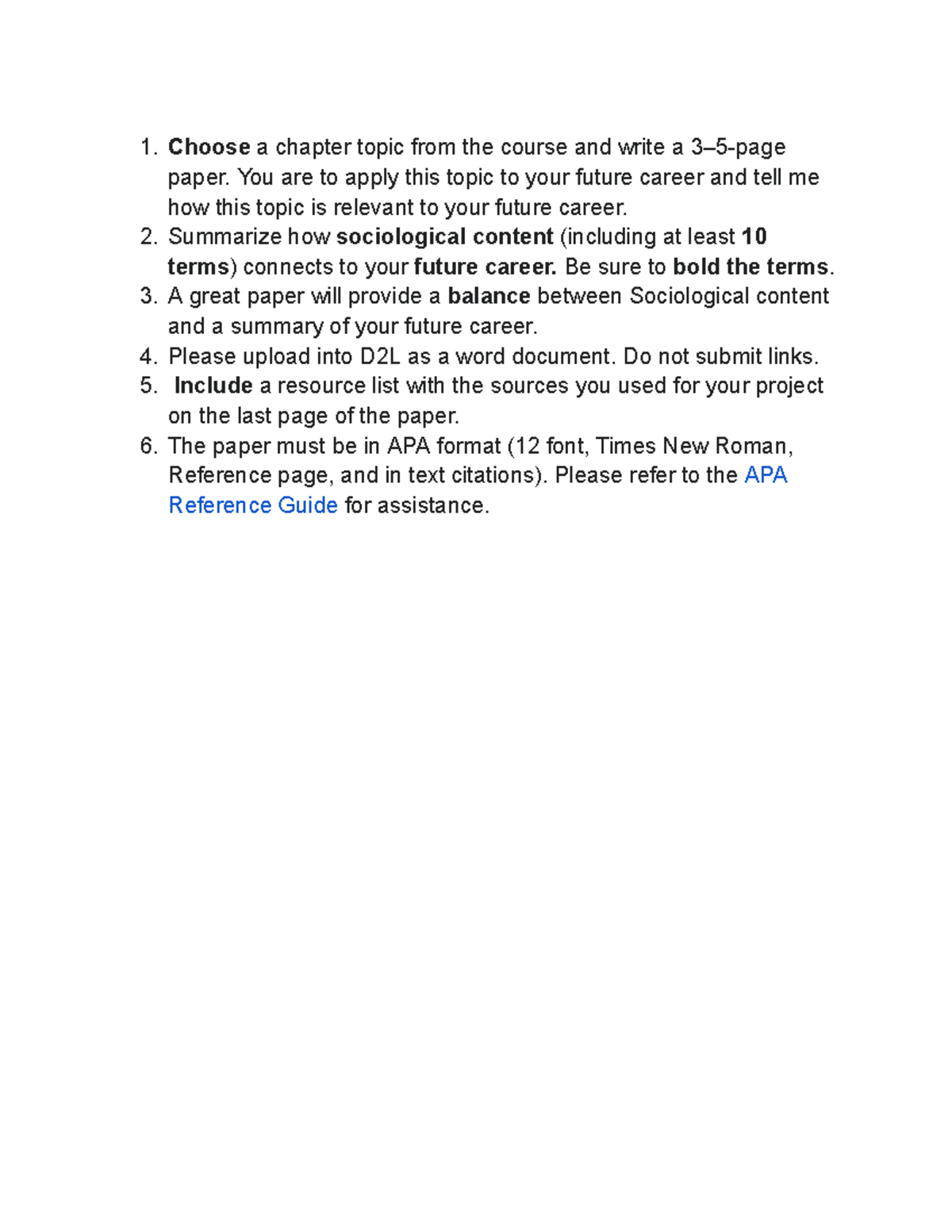 Course Project - Choose a chapter topic from the course and write a 3–5 ...