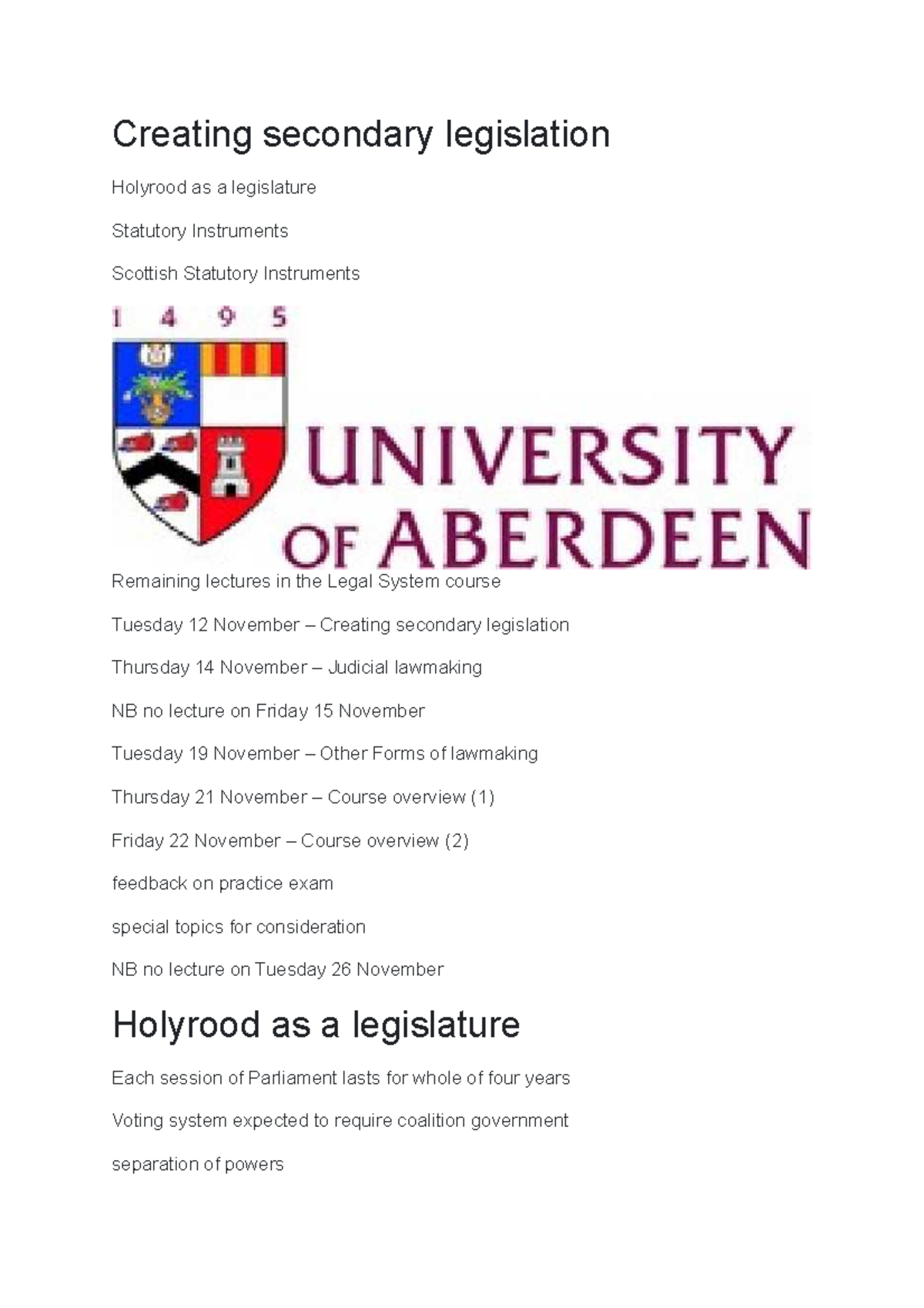 Creating secondary legislation - Creating secondary legislation ...