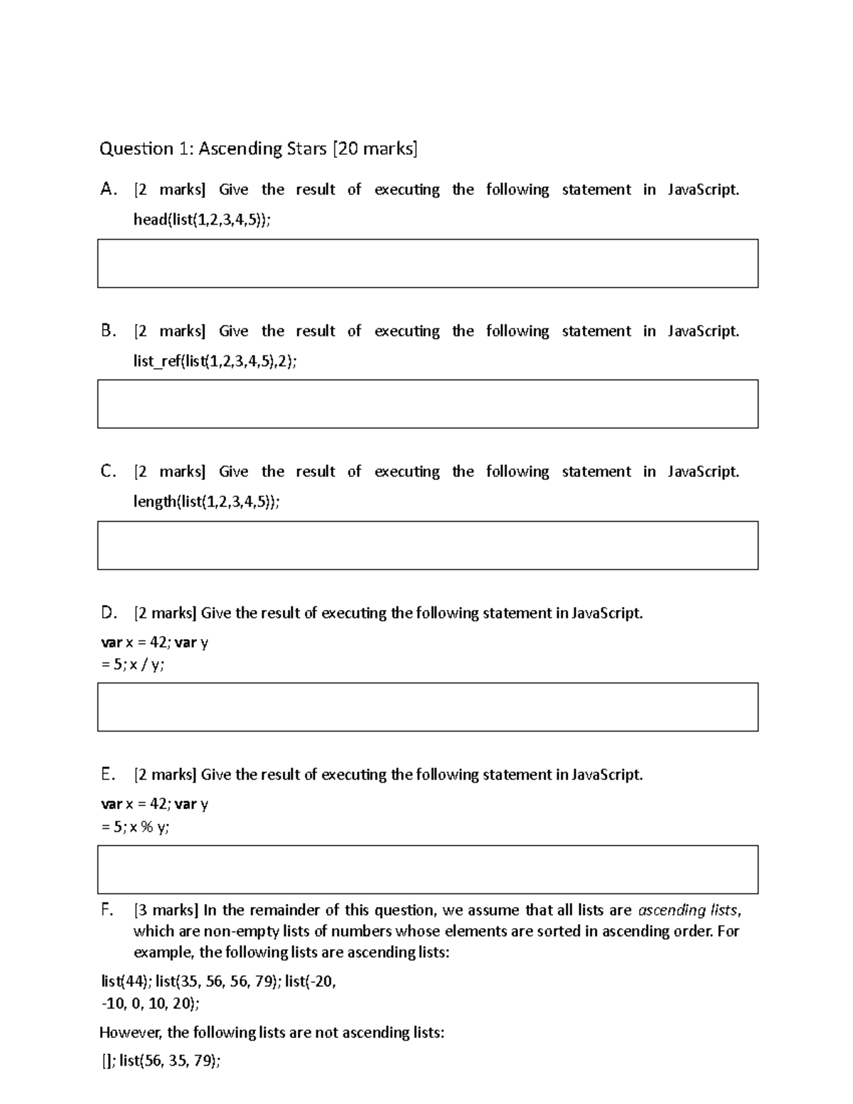 Cs1101s exam 2012 - programming practice - Algoritma & Pemrograman (C / C++) - USU - StuDocu