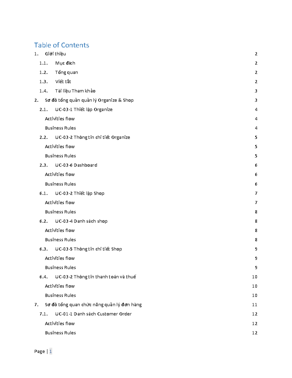 Tham khảo SRS của app bán hàng-1 - Table of Contents Giới thiệu Mục ...