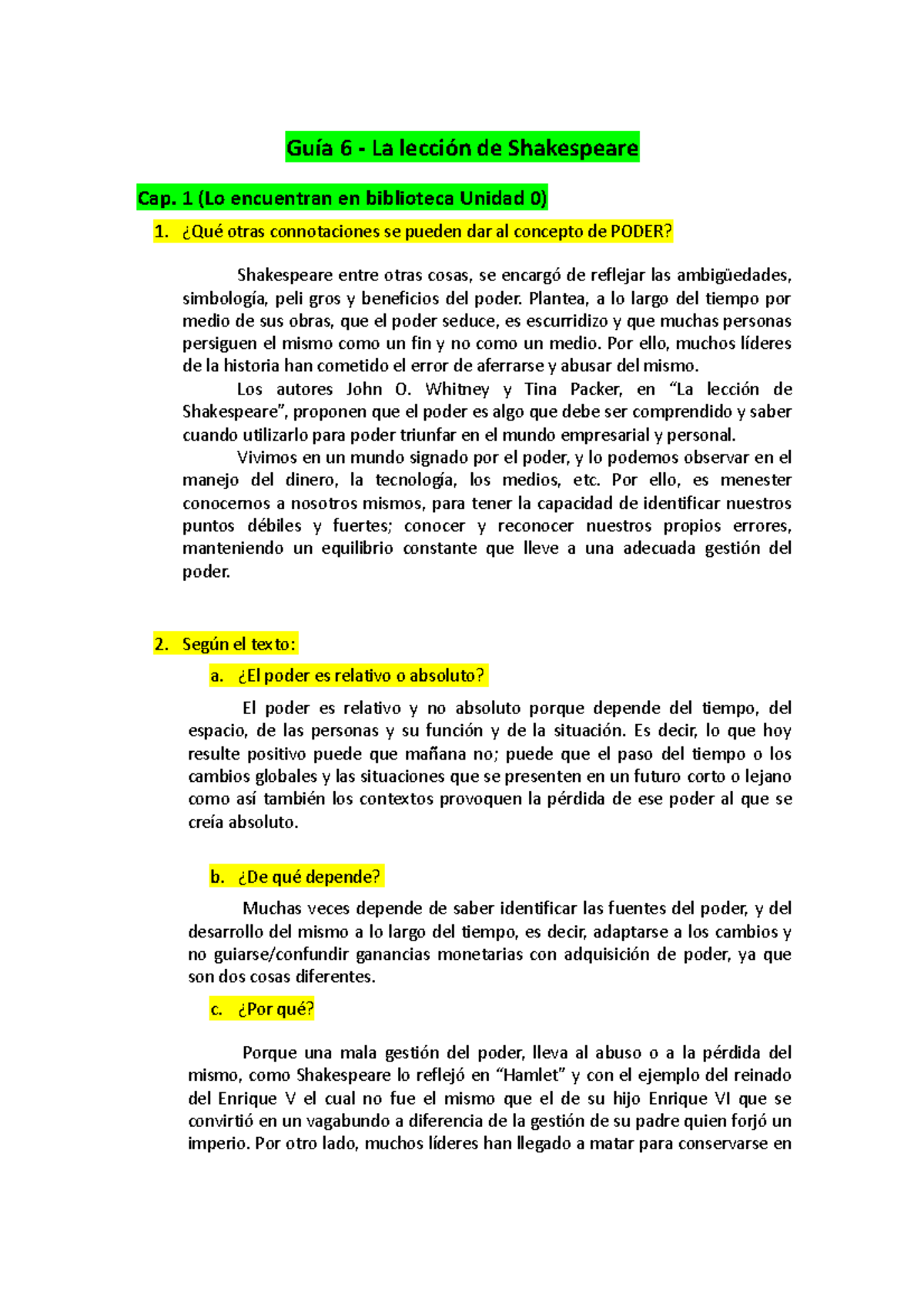 Parente Ana GUIA 6-DG - GUIA 6 "LA LECCION DE SHAKESPEARE" - Guía 6 ...