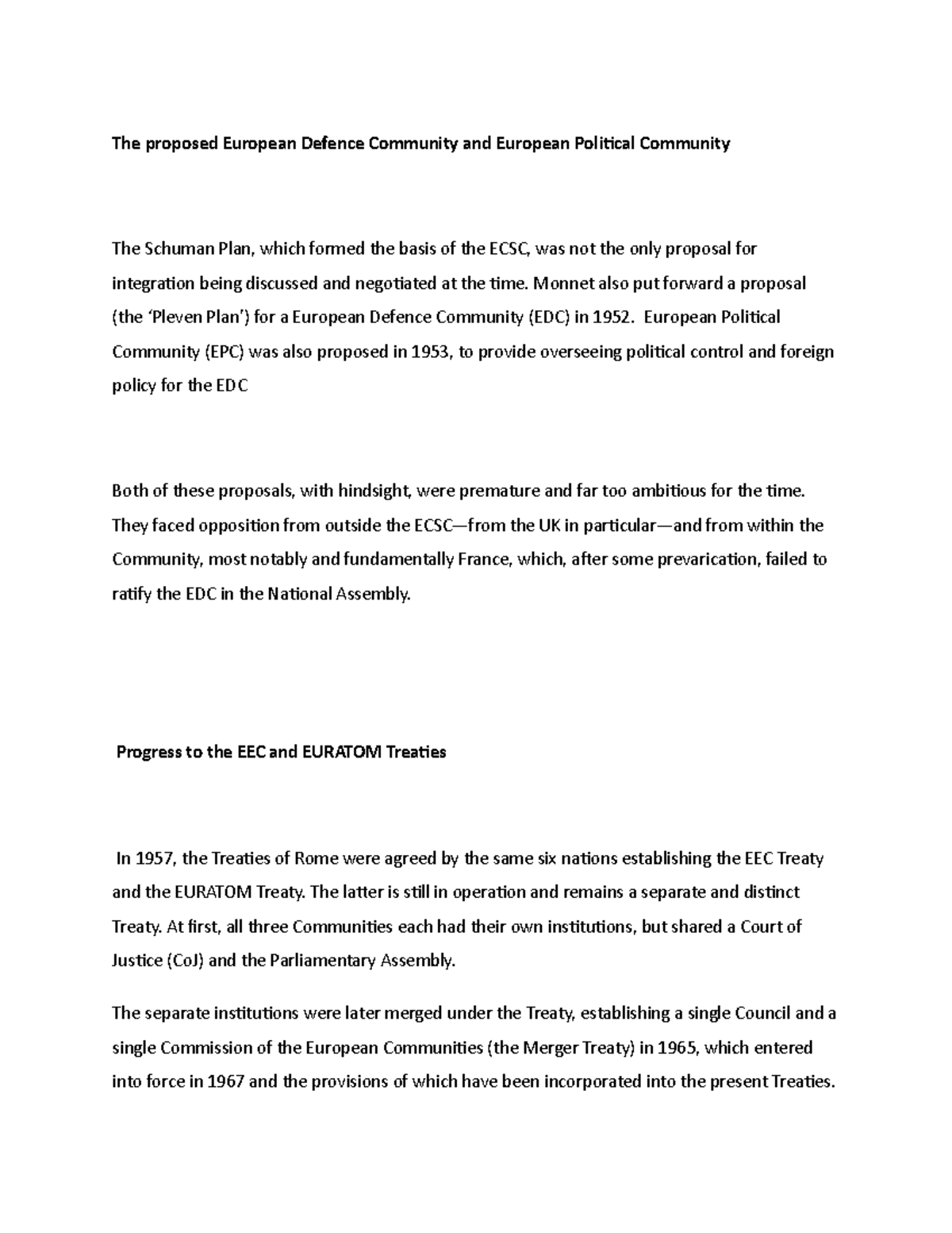 The proposed European Defence Community and European Political ...