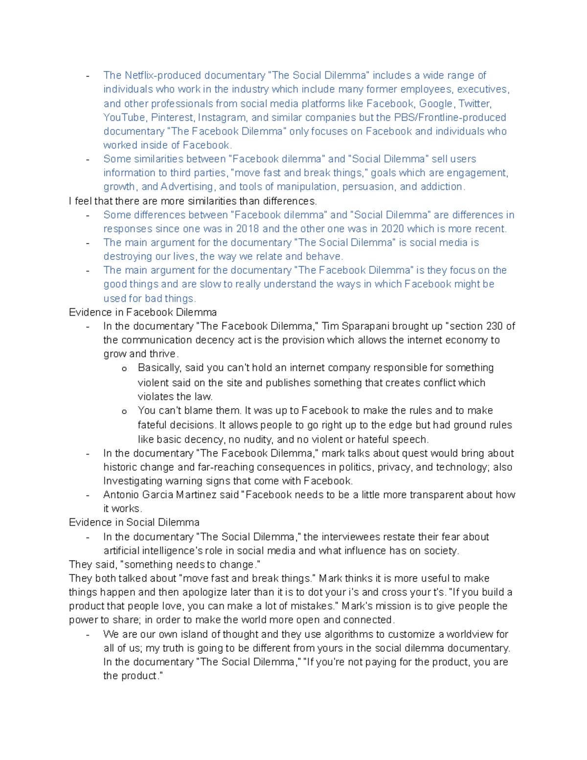 The Social Dilemma Compare and Contrast - The Netflix-produced ...