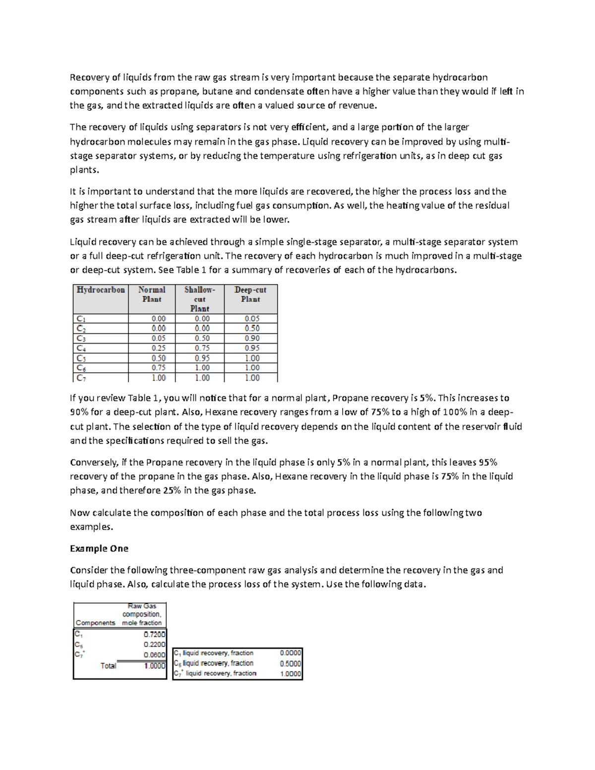 RESR 334 module 2 Gas Processing and Liquid Recovery - Recovery of ...