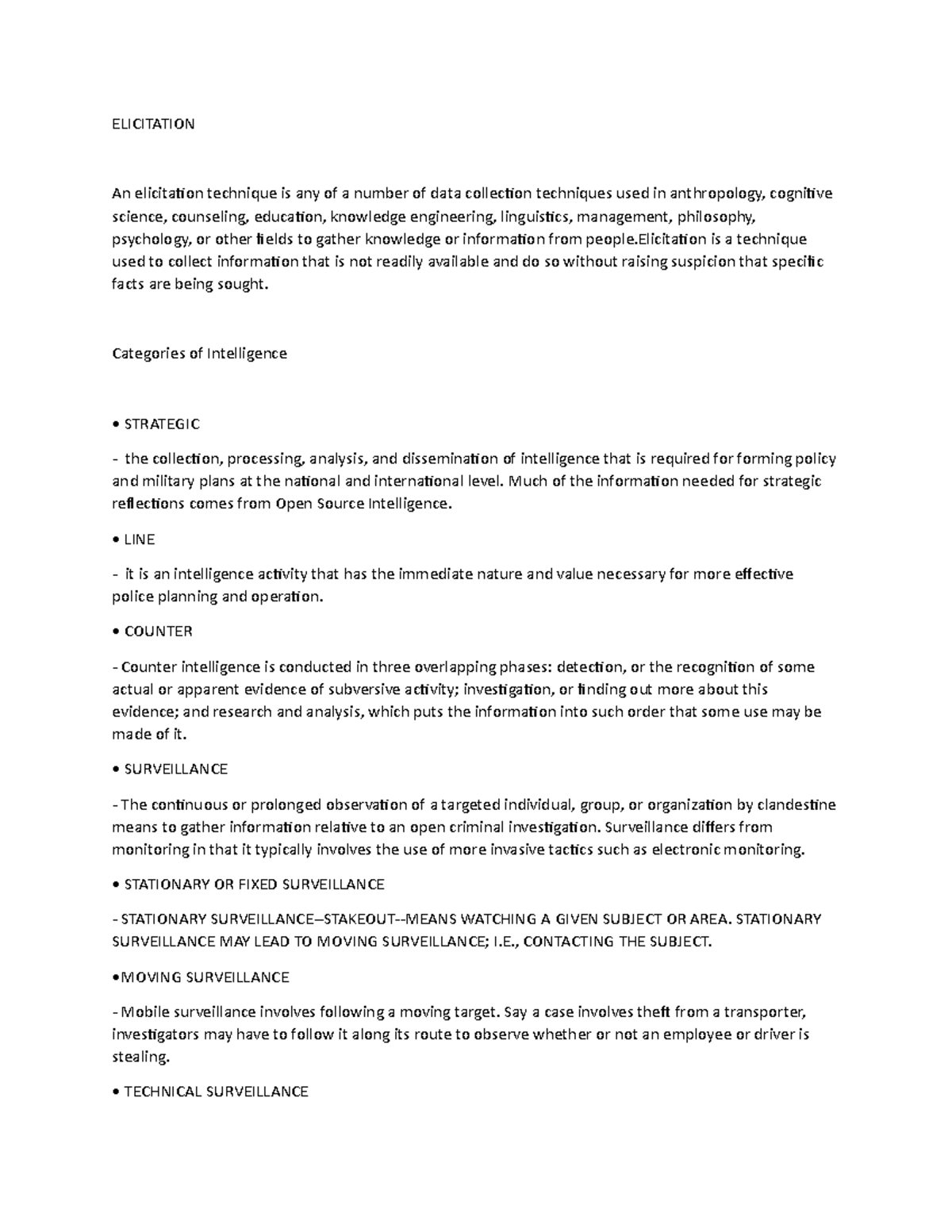 Document - None - ELICITATION An elicitation technique is any of a ...