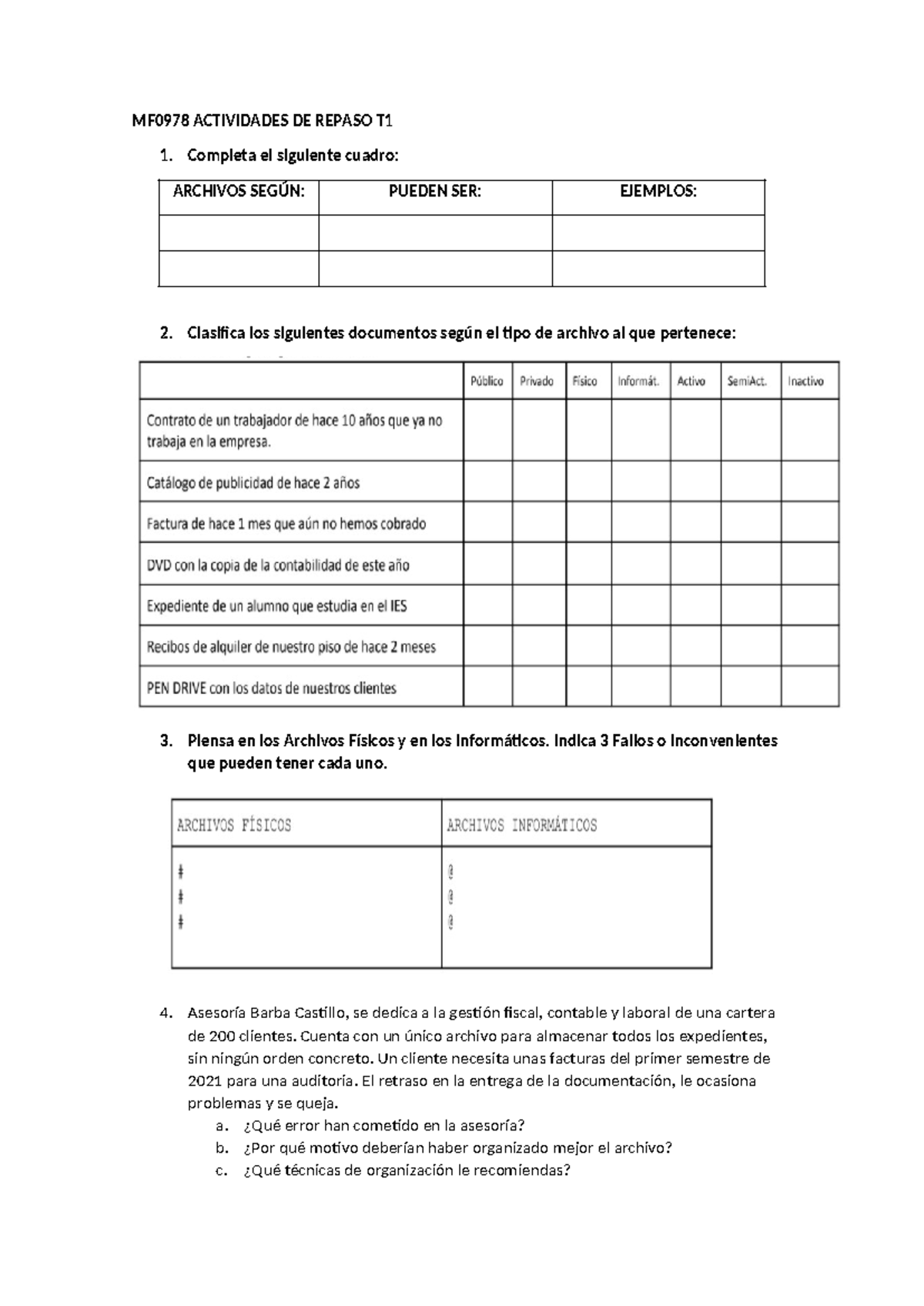 MF0978 Actividades DE Repaso T1 - MF0978 ACTIVIDADES DE REPASO T Completa el siguiente cuadro ...
