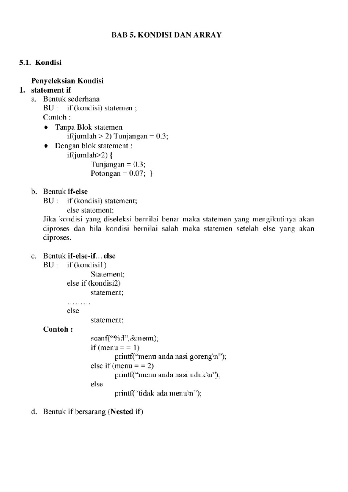 Kondisi Array - Dasar Komputer & Pemrograman - Powered by TCPDF (tcpdf ...