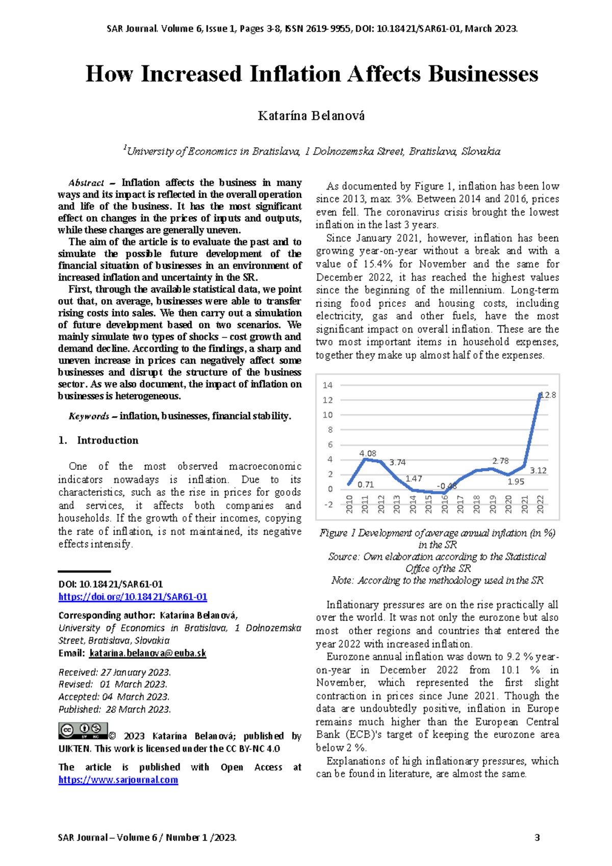 Research How Inflation affects Business - SAR Journal. Volume 6, Issue ...