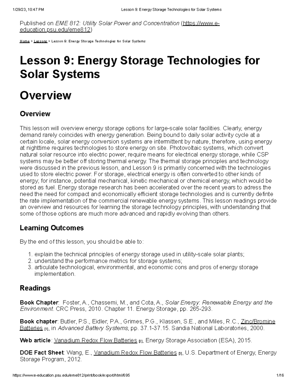 Lesson 9 Energy Storage Technologies for Solar Systems - Published on ...