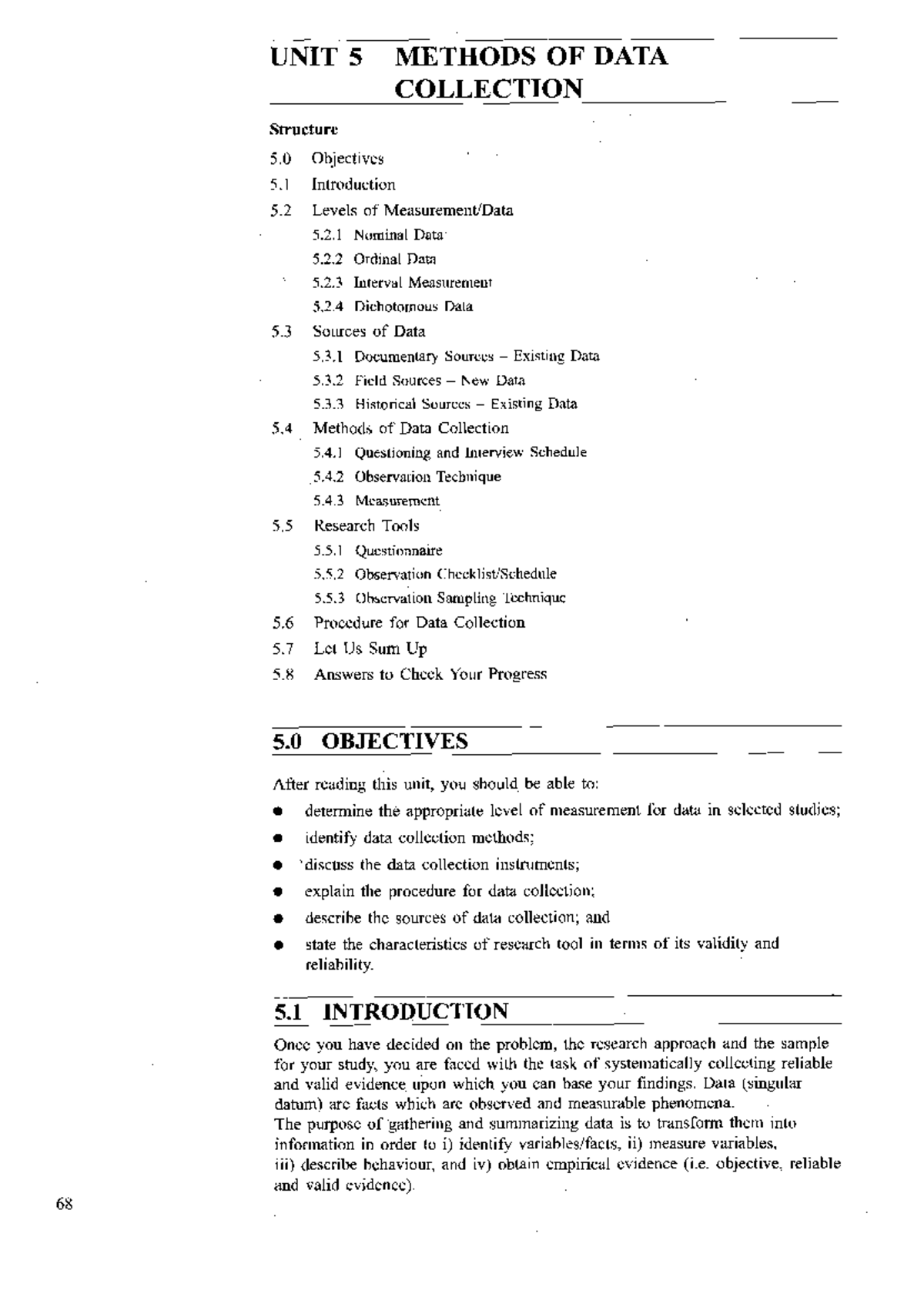 Unit-5 - Methods of data collection - ####### UNIT 5 METHODS OF DATA ...