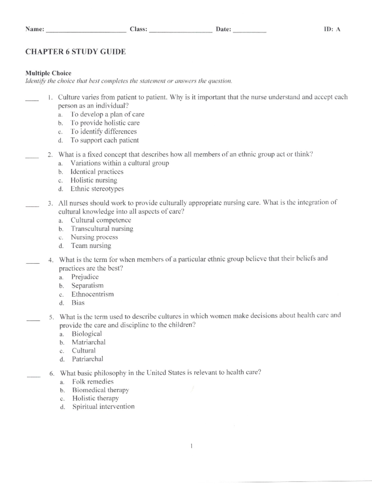 Chapter 6 Study Guide - CG9 - Studocu