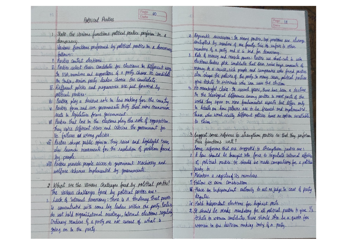 Political Parties - Important notes - English literature - Studocu