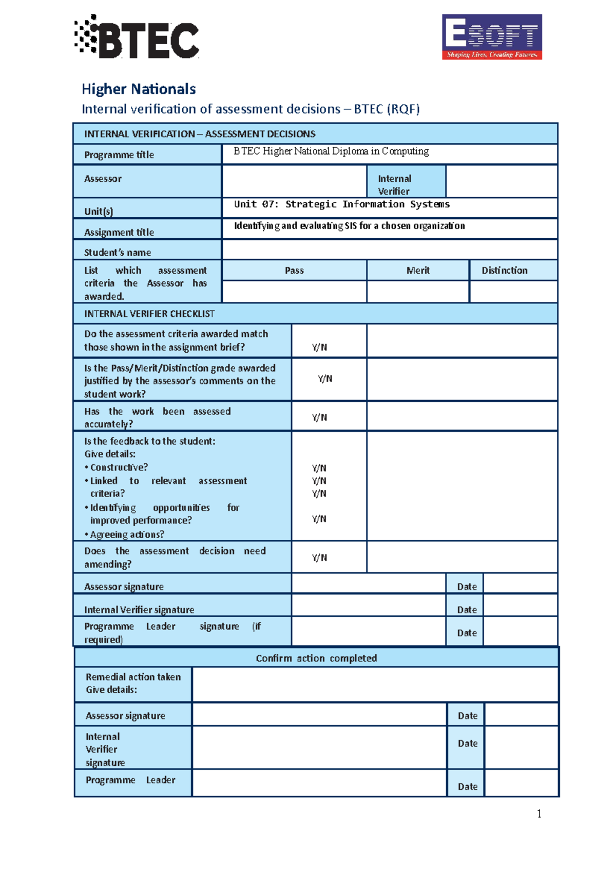1157-1619623680539-Unit 07 Strategic Information Systems -final Reworded 2021 - Higher Nationals ...