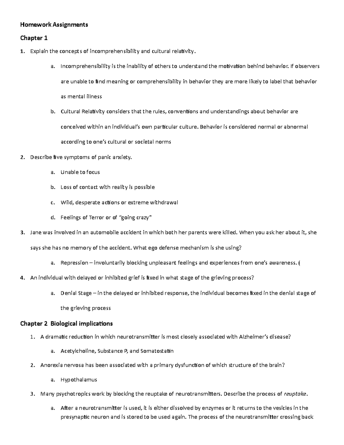 Homework Assignments chapters 1-3 - Homework Assignments Chapter 1 Explain the concepts of - Studocu