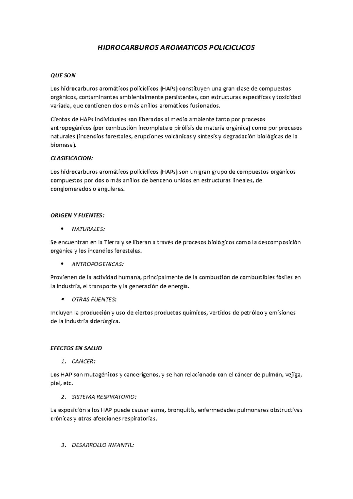 Los hidrocarburos aromáticos policíclicos - HIDROCARBUROS AROMATICOS ...