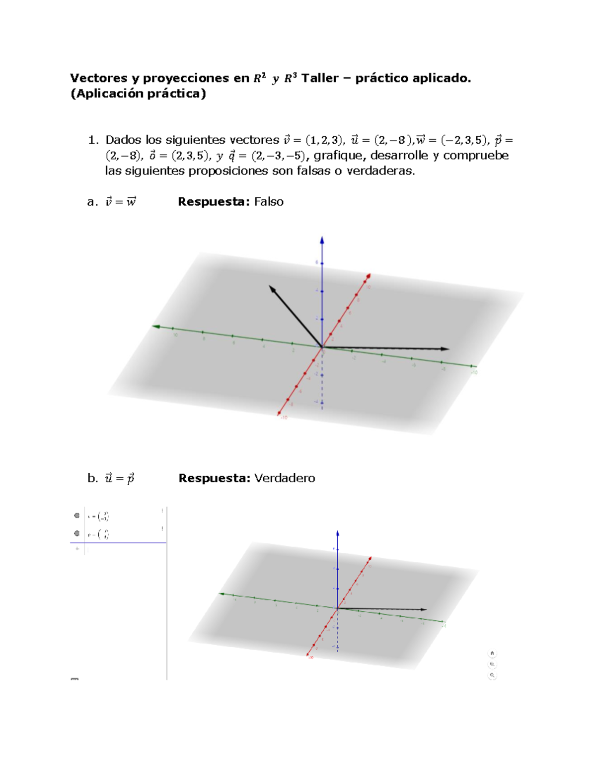 434109913 Actividad 13 Taller aplicado Vectores y proyecciones en R2 y ...