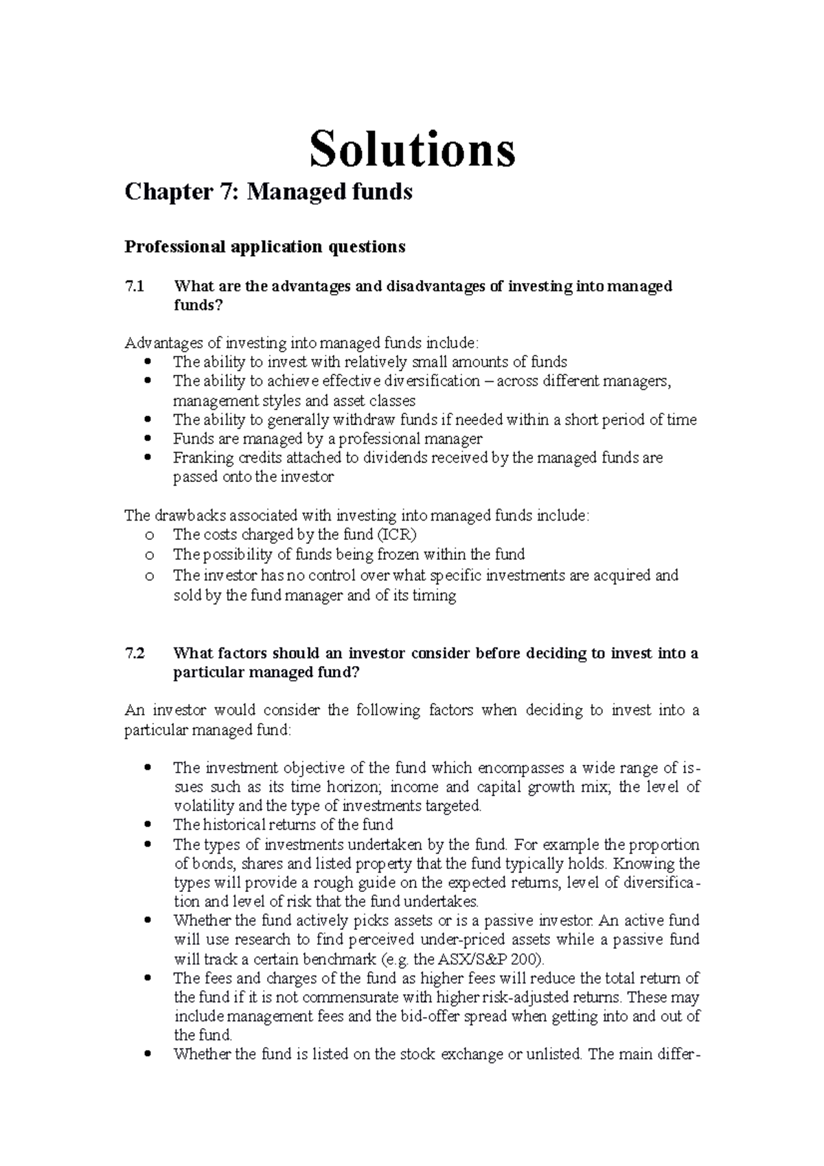 Ch 7 Topic 6 revised - tutorial notes - Solutions Chapter 7: Managed ...