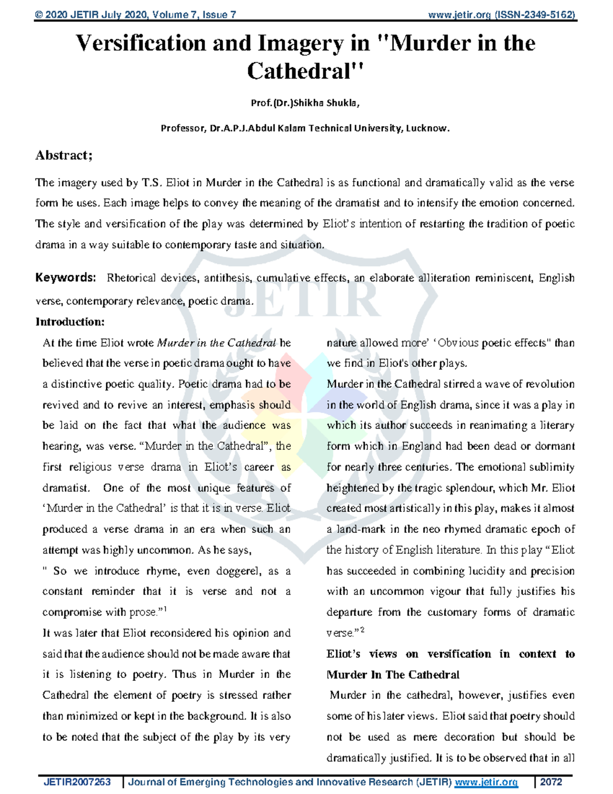 Murder in the Cathedral guide - Versification and Imagery in "Murder in ...