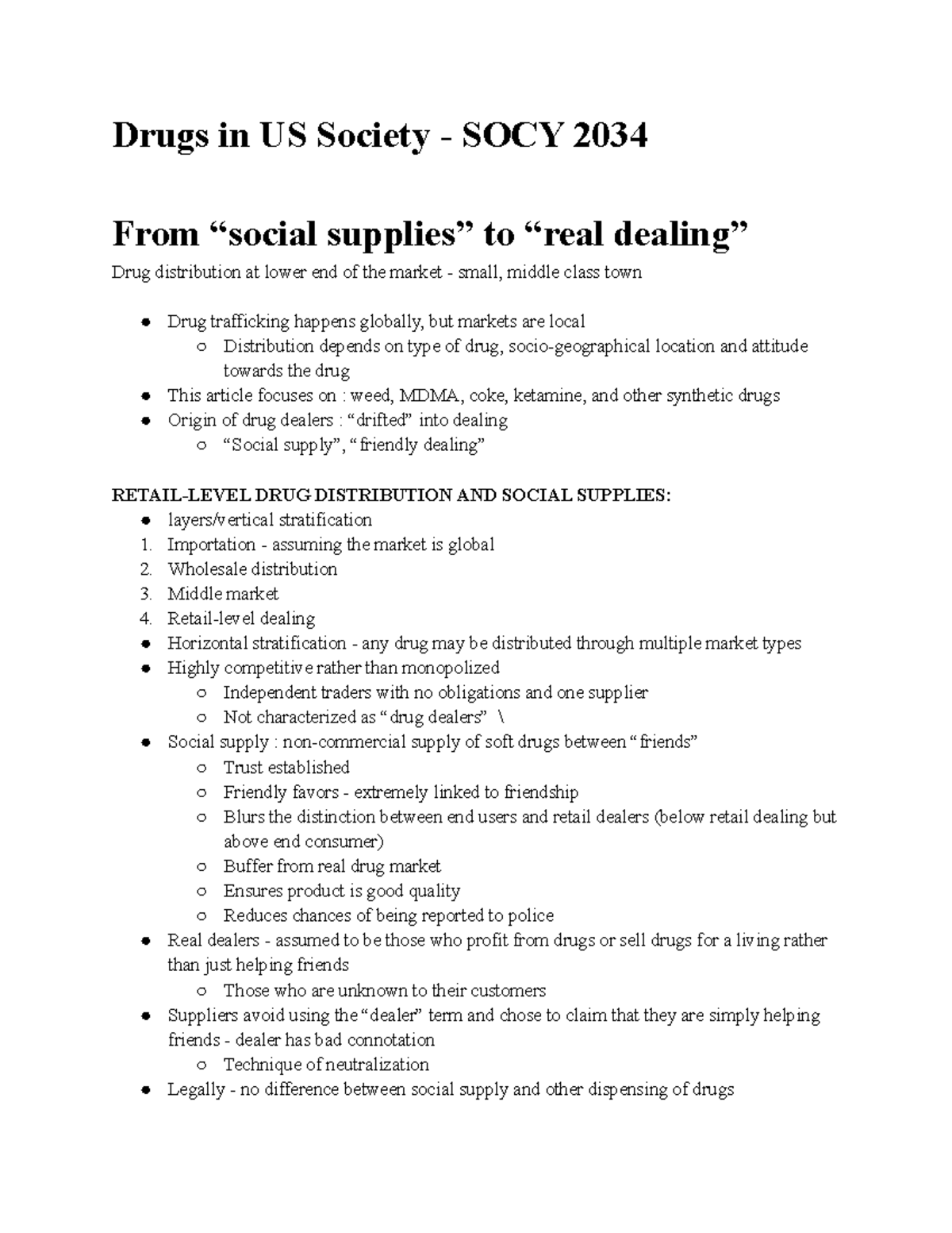 Business of Drugs study guide - Drugs in US Society - SOCY 2034 From ...
