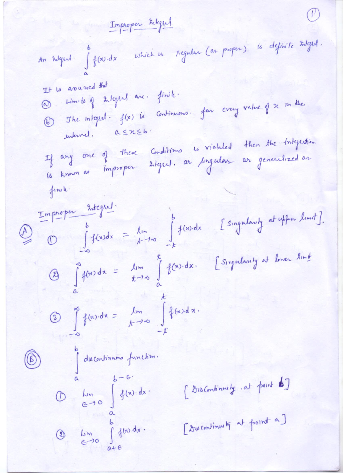 1406545711-Unit 2 improper integra notes - B.tech CSE 1st year - Studocu