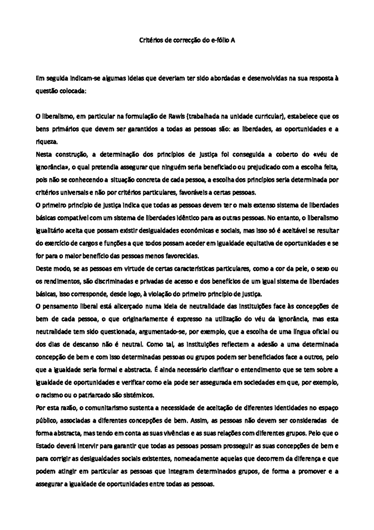 Cc efolio A 2023 (1) crriteiros - - Studocu