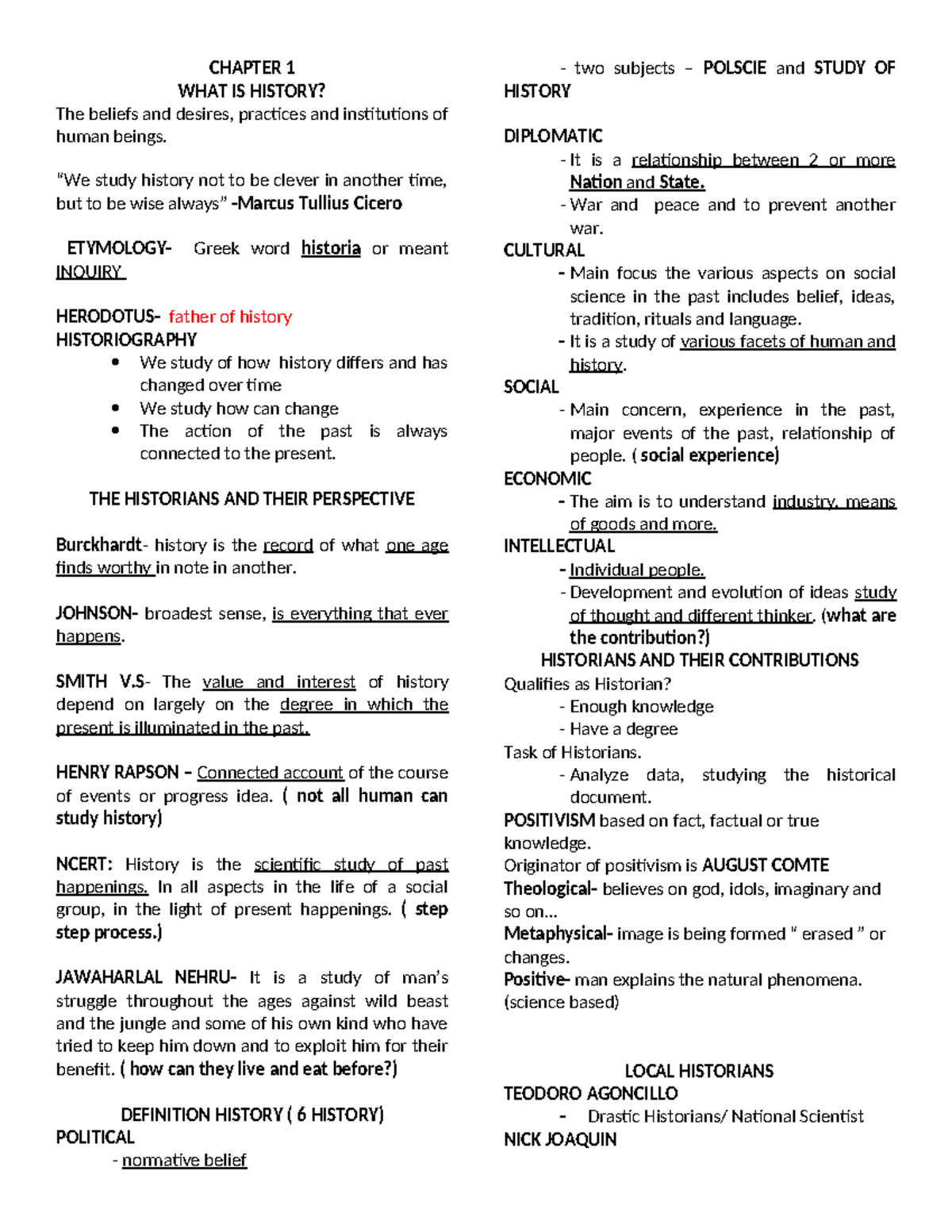 RPH-reviewer - ................... - CHAPTER 1 WHAT IS HISTORY? The ...