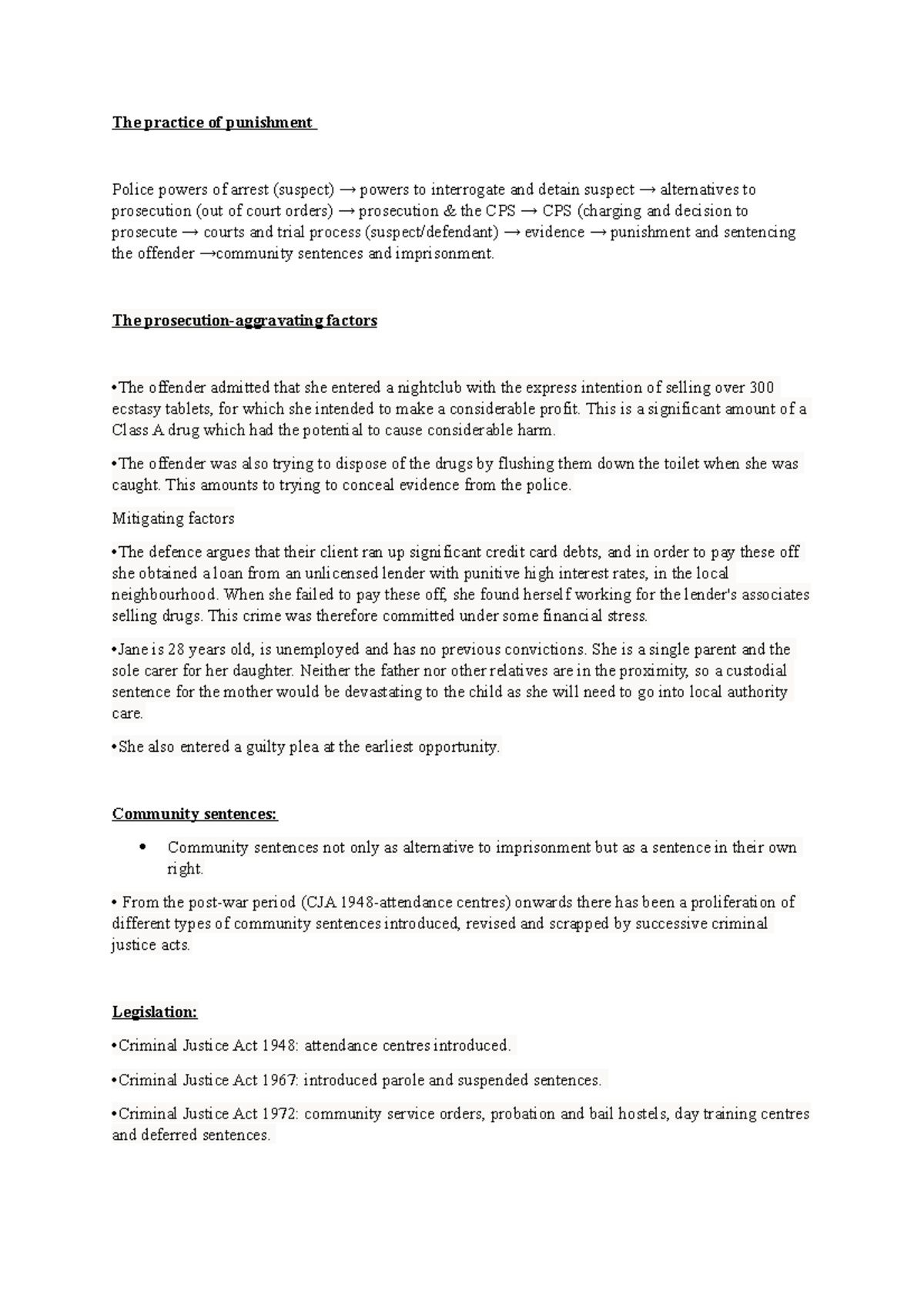 Criminal law lecture notes - The practice of punishment Police powers ...